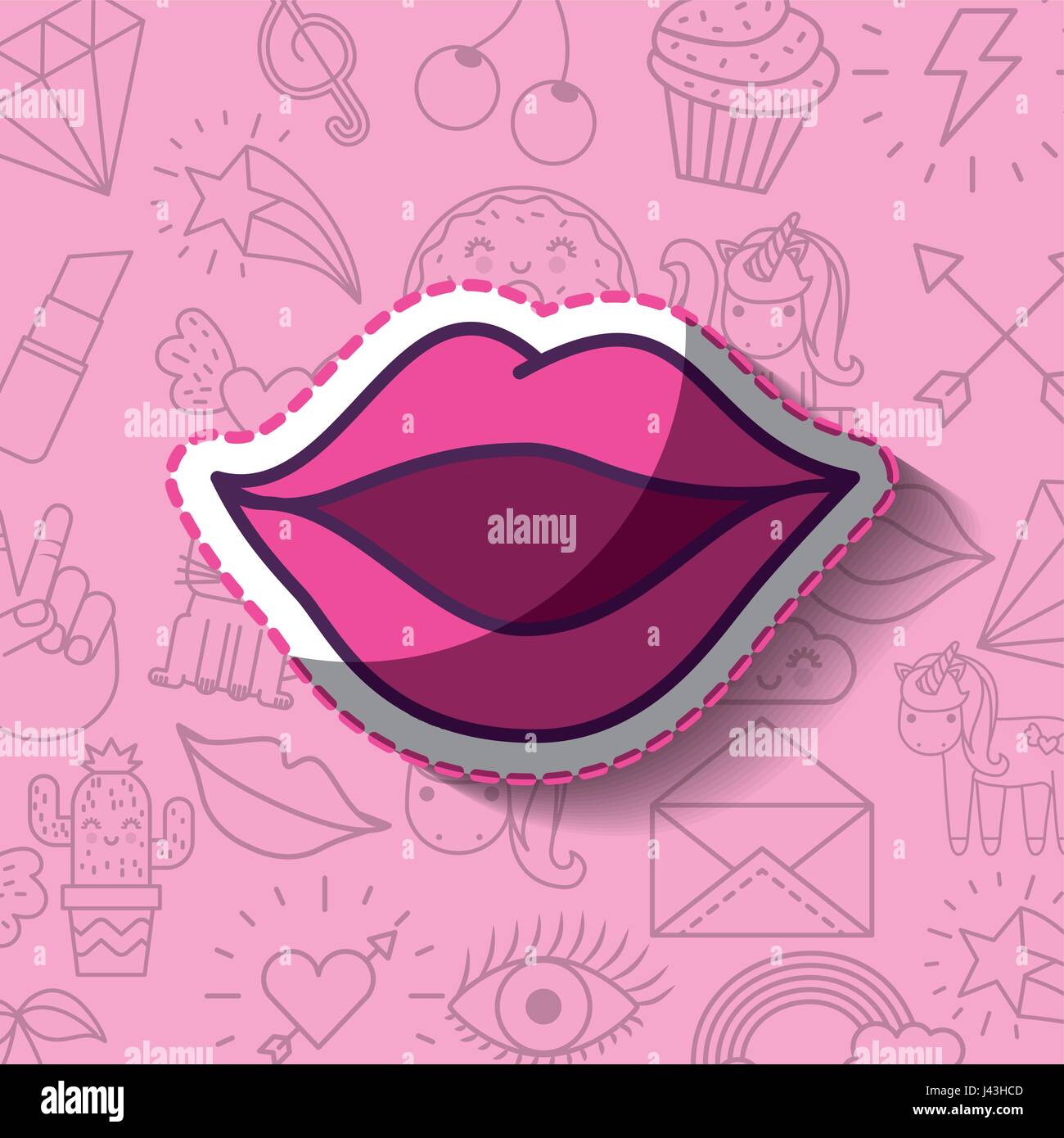 girly icon over background image Stock Vector Image & Art - Alamy