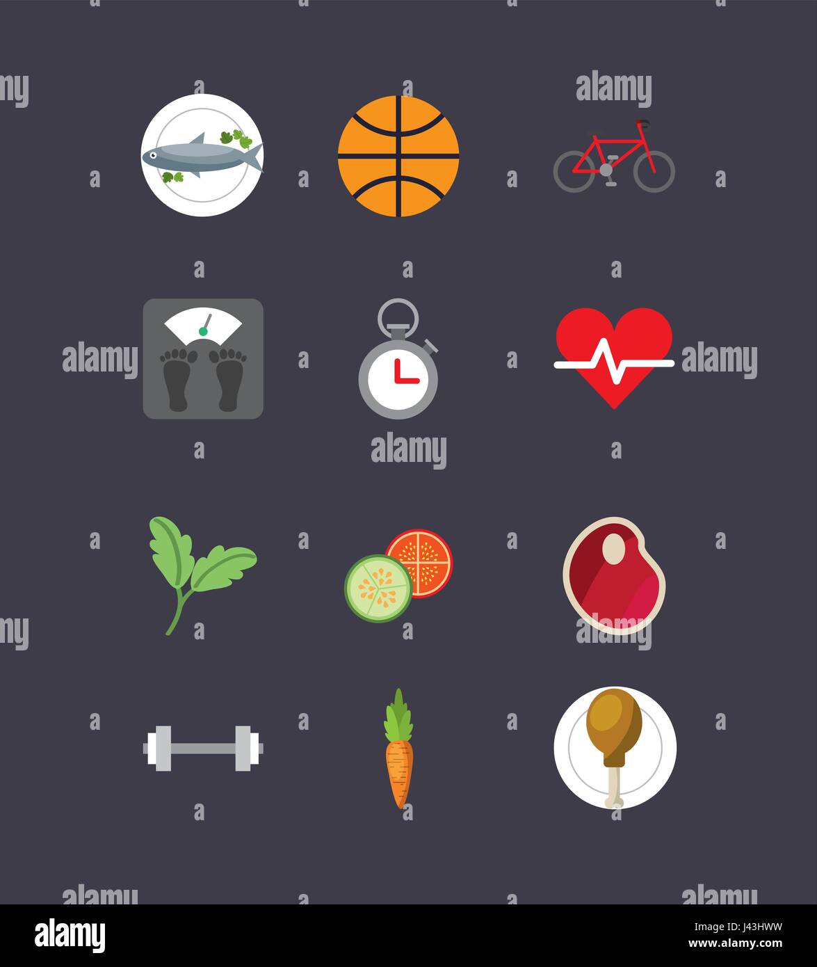 healthy lifestyle related icons image Stock Vector Image & Art - Alamy