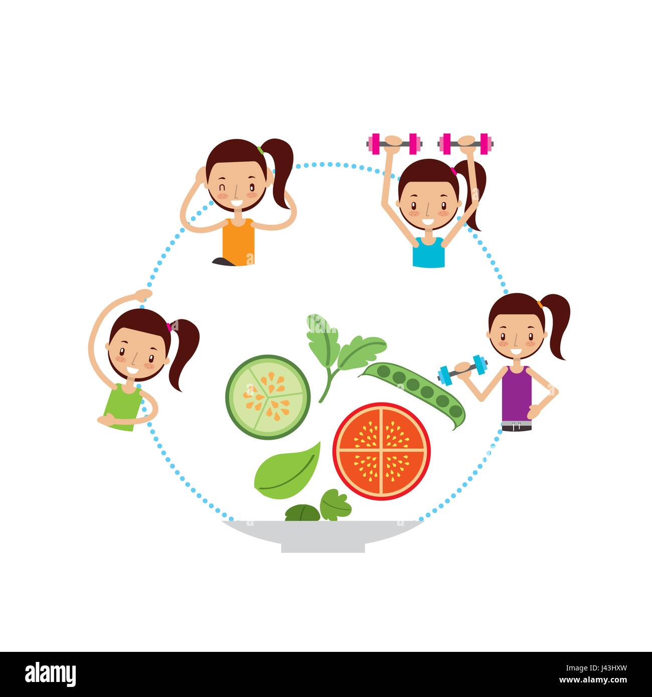 happy fitness people image Stock Vector Image & Art - Alamy