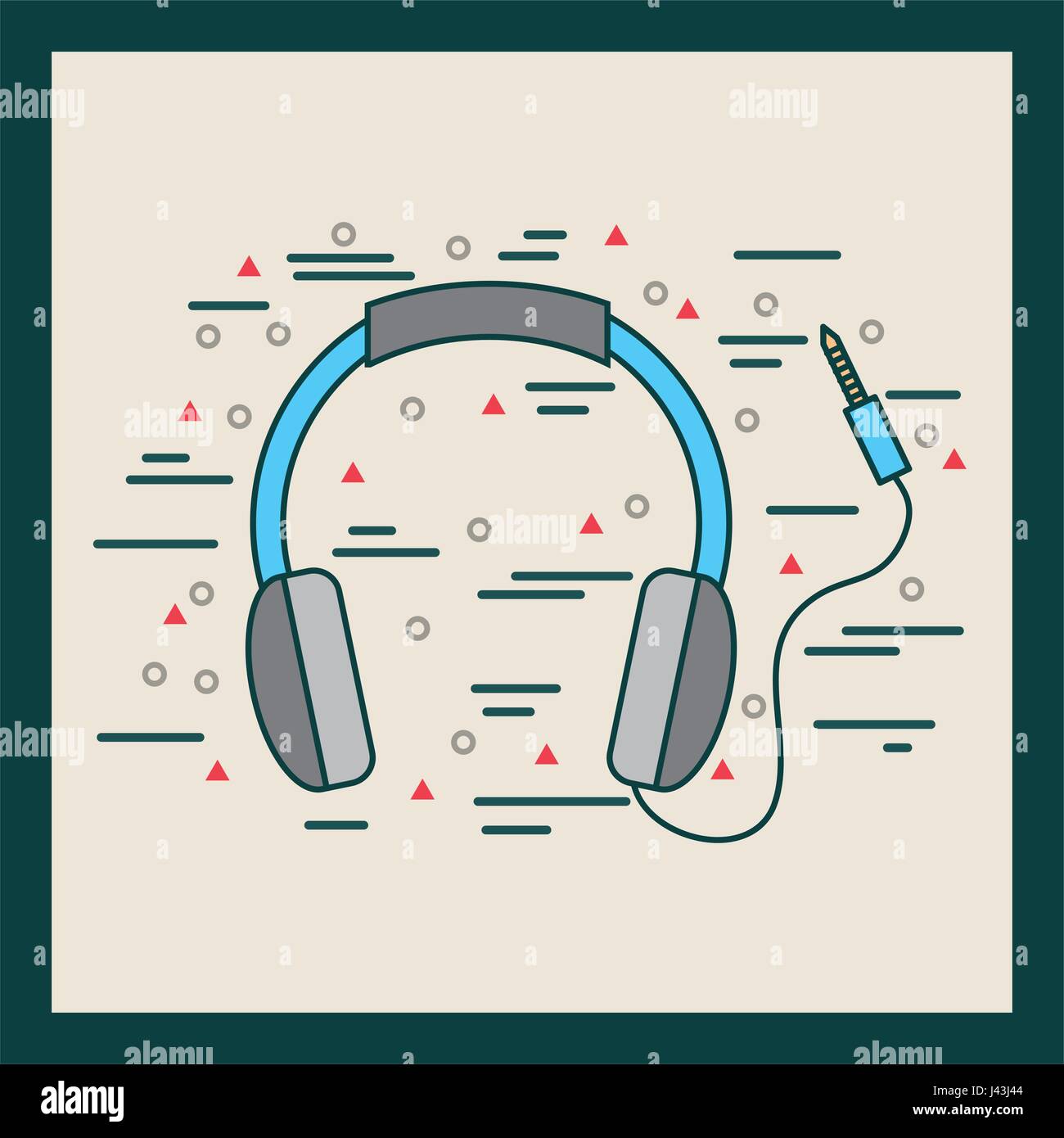 headphones with cord poster image Stock Vector Image & Art - Alamy