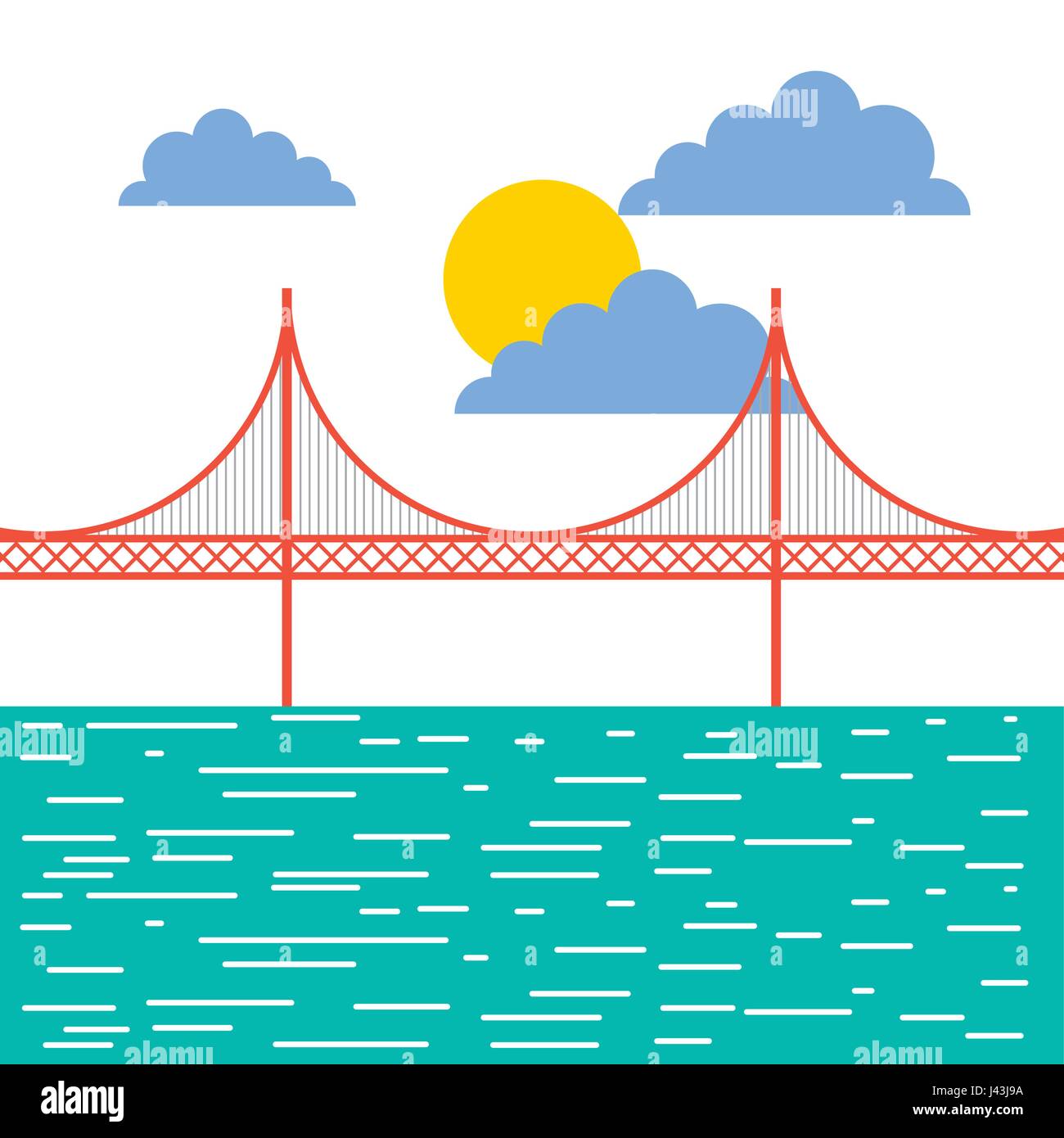 Beautiful golden gate bridge Stock Vector Images - Alamy