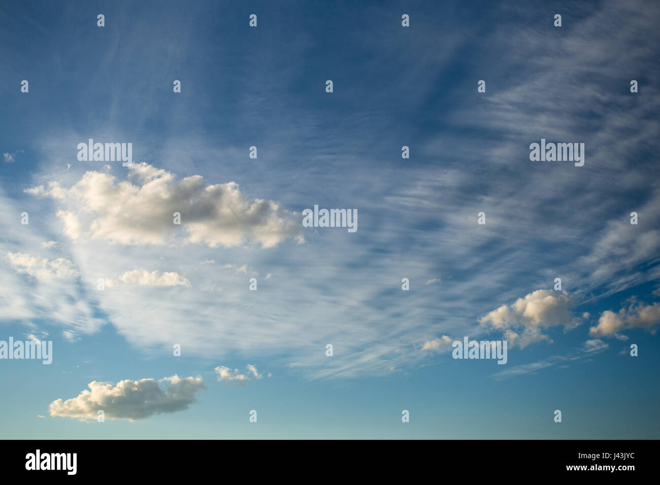 Blue sky with white fluffy clouds. Sky daylight. Natural sky ...
