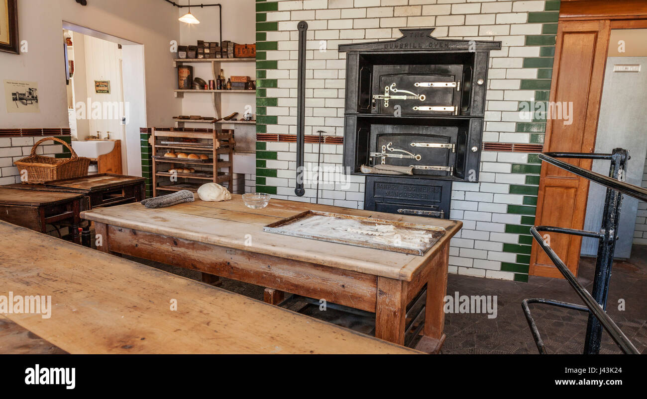 The working area of the bakery shop at Beamish Museum,England,UK Stock ...