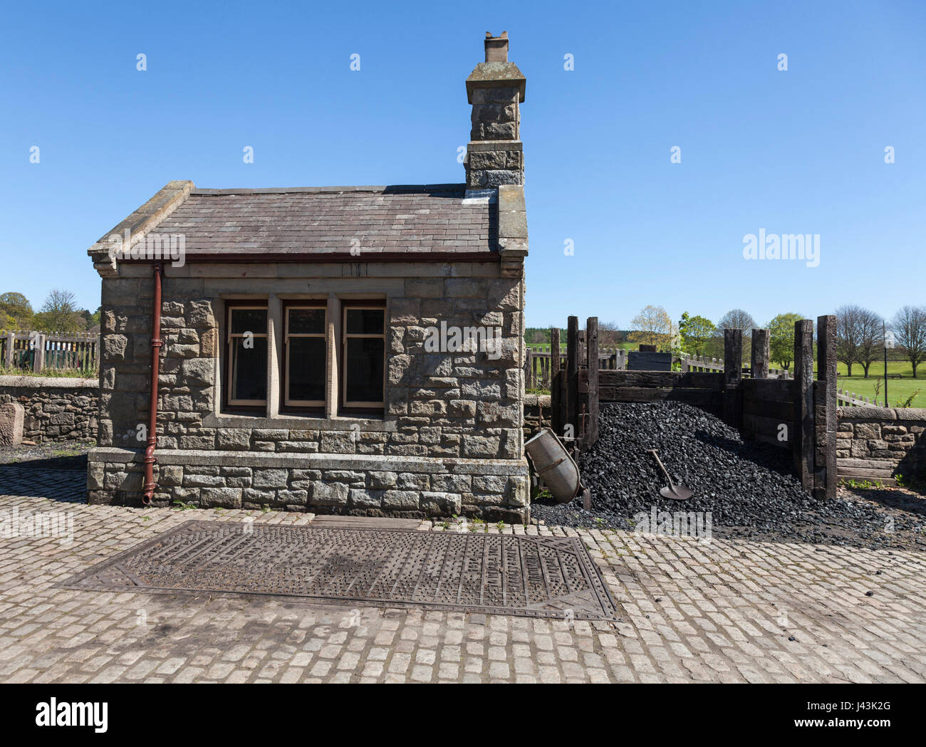 Coal Yard in the railway station area at Beamish Museum,England,UK ...