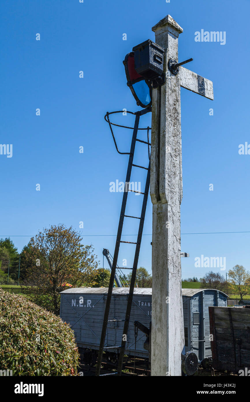 Close up of a railway signal at Beamish Museum,England,UK Stock Photo ...