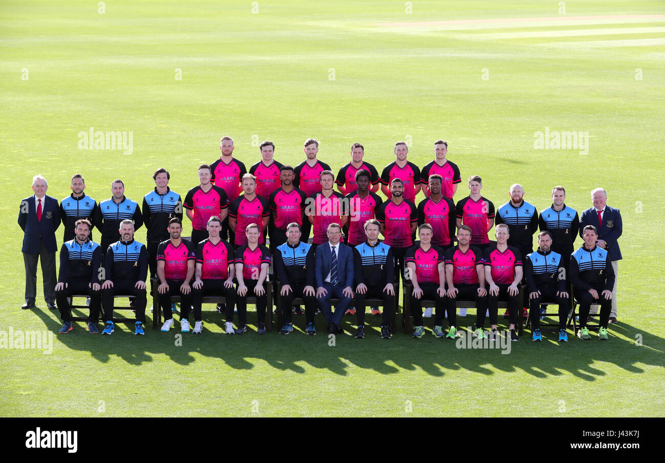 Players and coaches pose for team picture during the media day at 1st ...