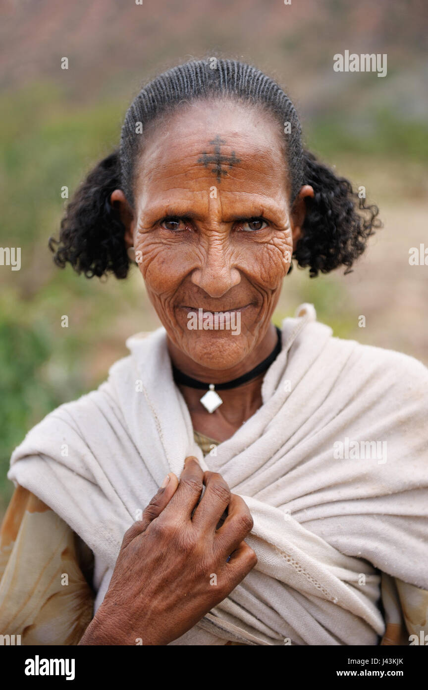 Tigray Ethiopia Sep 17 2013 Ethiopian Woman With Traditional