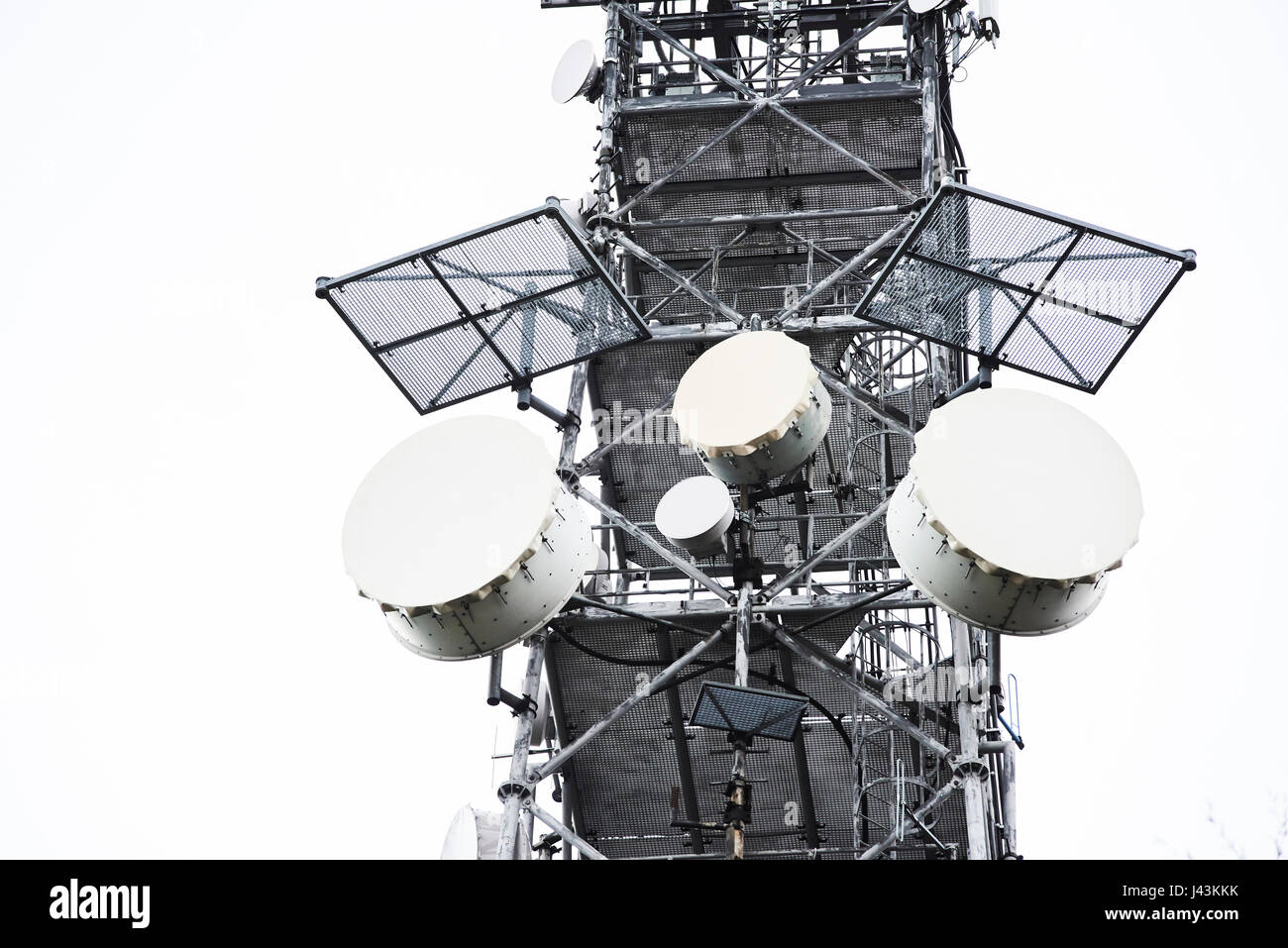 Communication Tower on white background. View from below Stock Photo ...