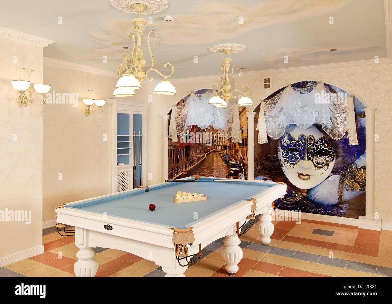 Classical italian style pool room with columns Stock Photo - Alamy