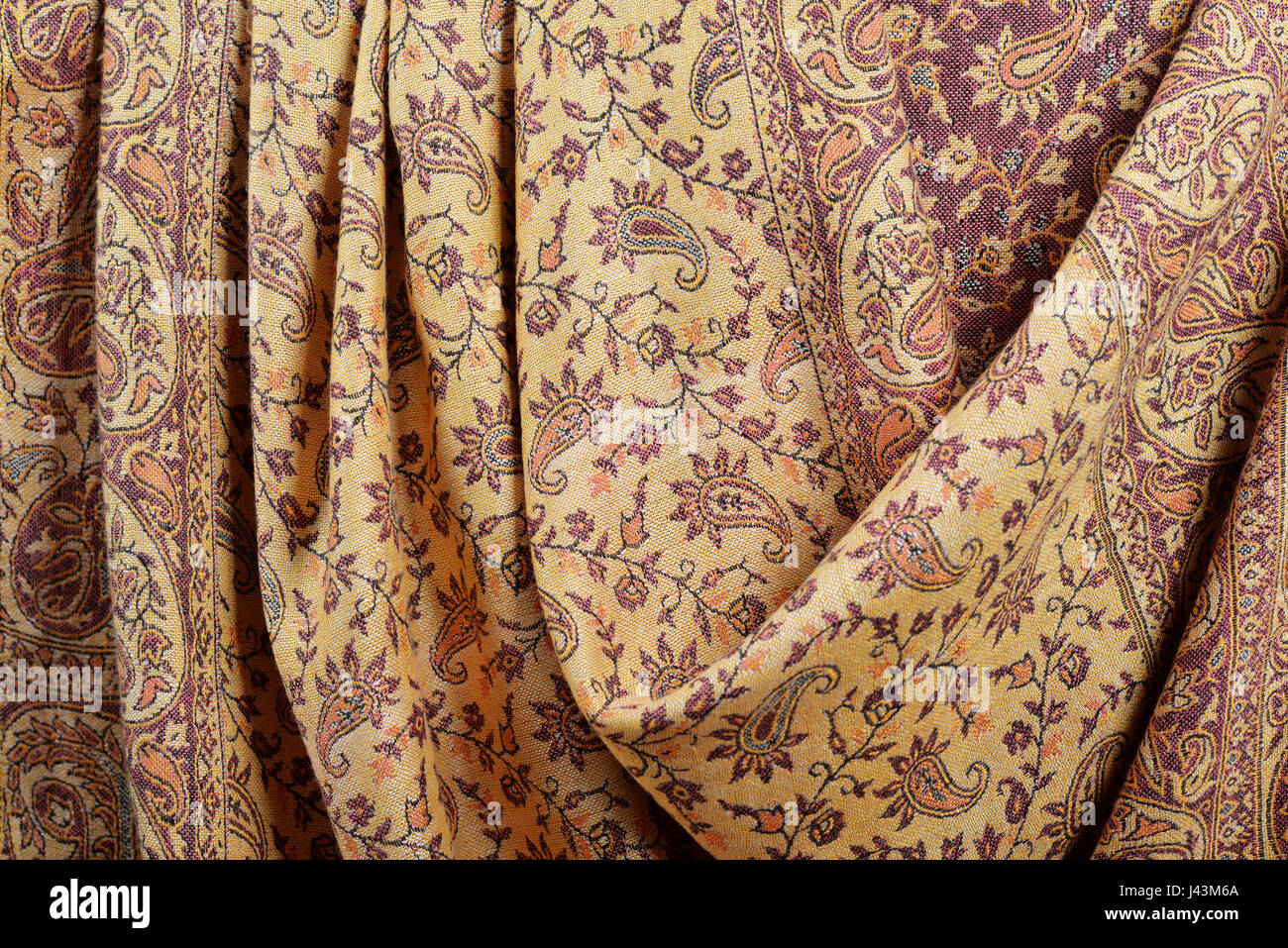 Indian pashmina shawl with traditional pattern, can be used as ...