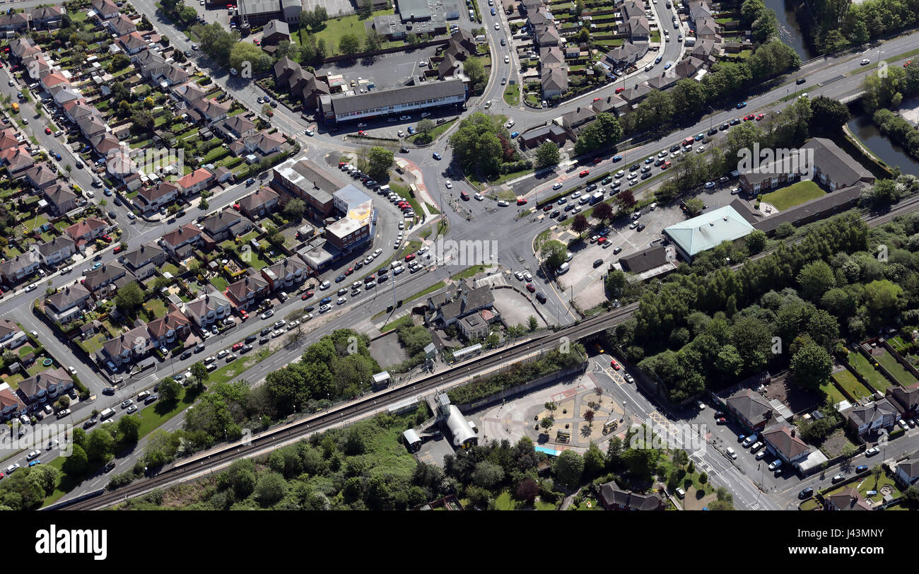 aerial view of cars waiting at a traffic lights, UK Stock Photo - Alamy
