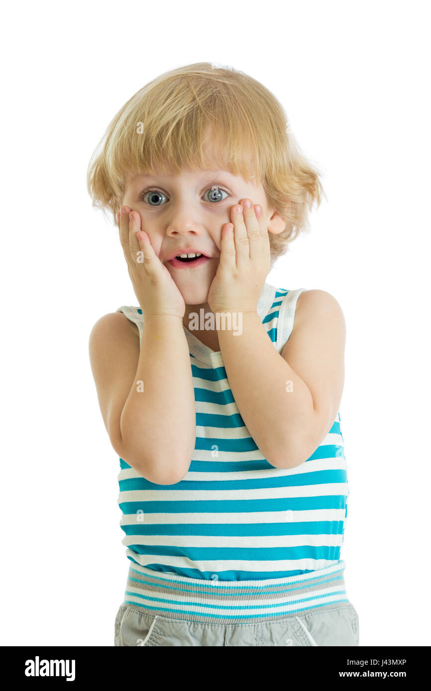 Happy Kid Face White Background