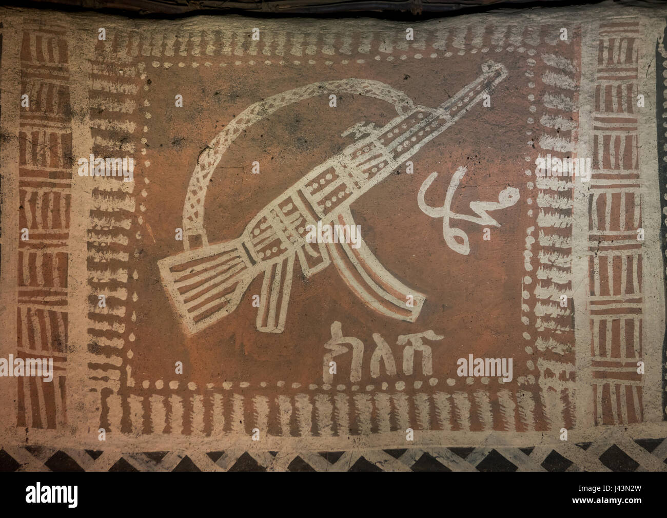 Detail of a painted house, Kembata, Alaba Kuito, Ethiopia Stock Photo ...