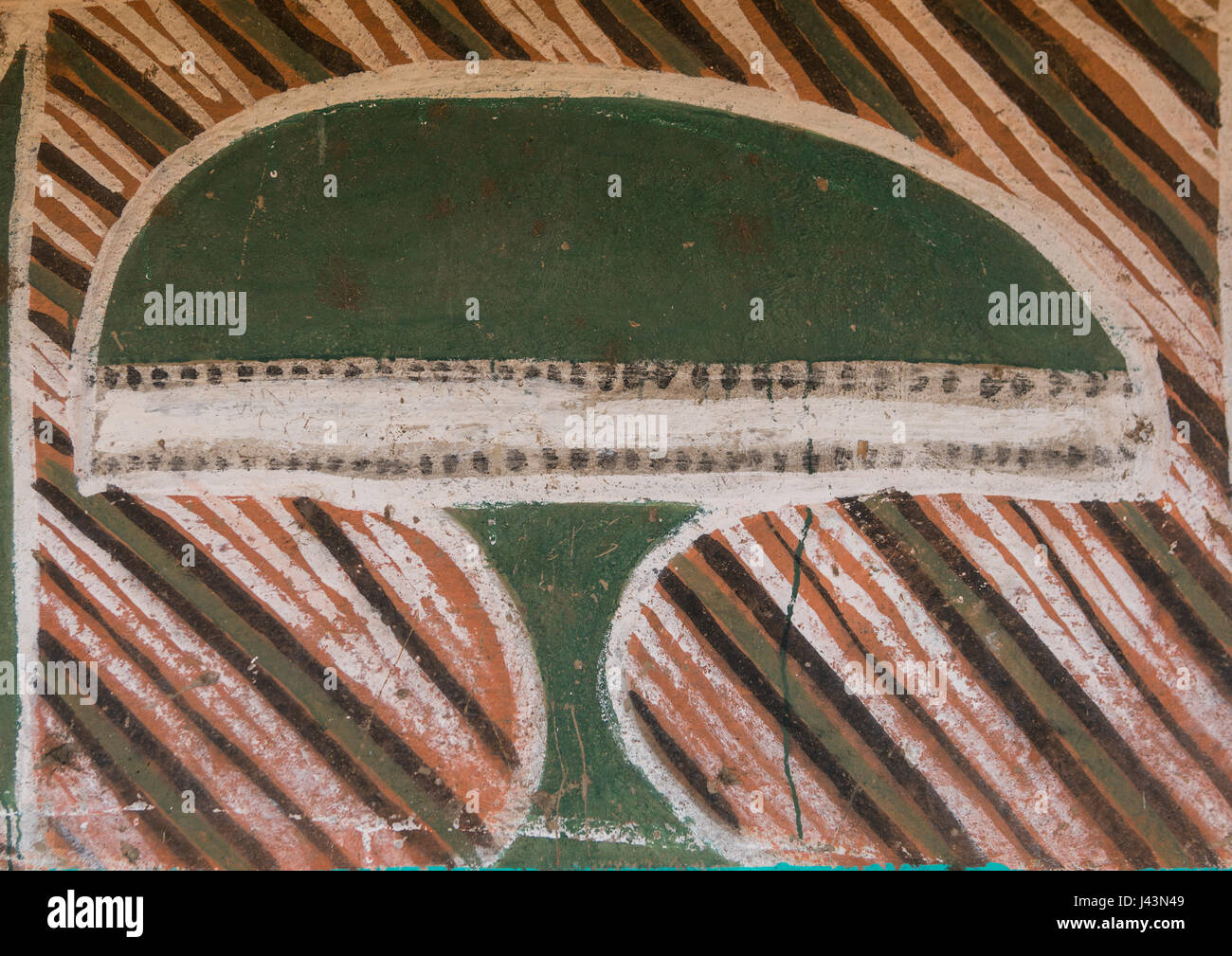 Tree on a a painted house, Kembata, Alaba Kuito, Ethiopia Stock Photo ...