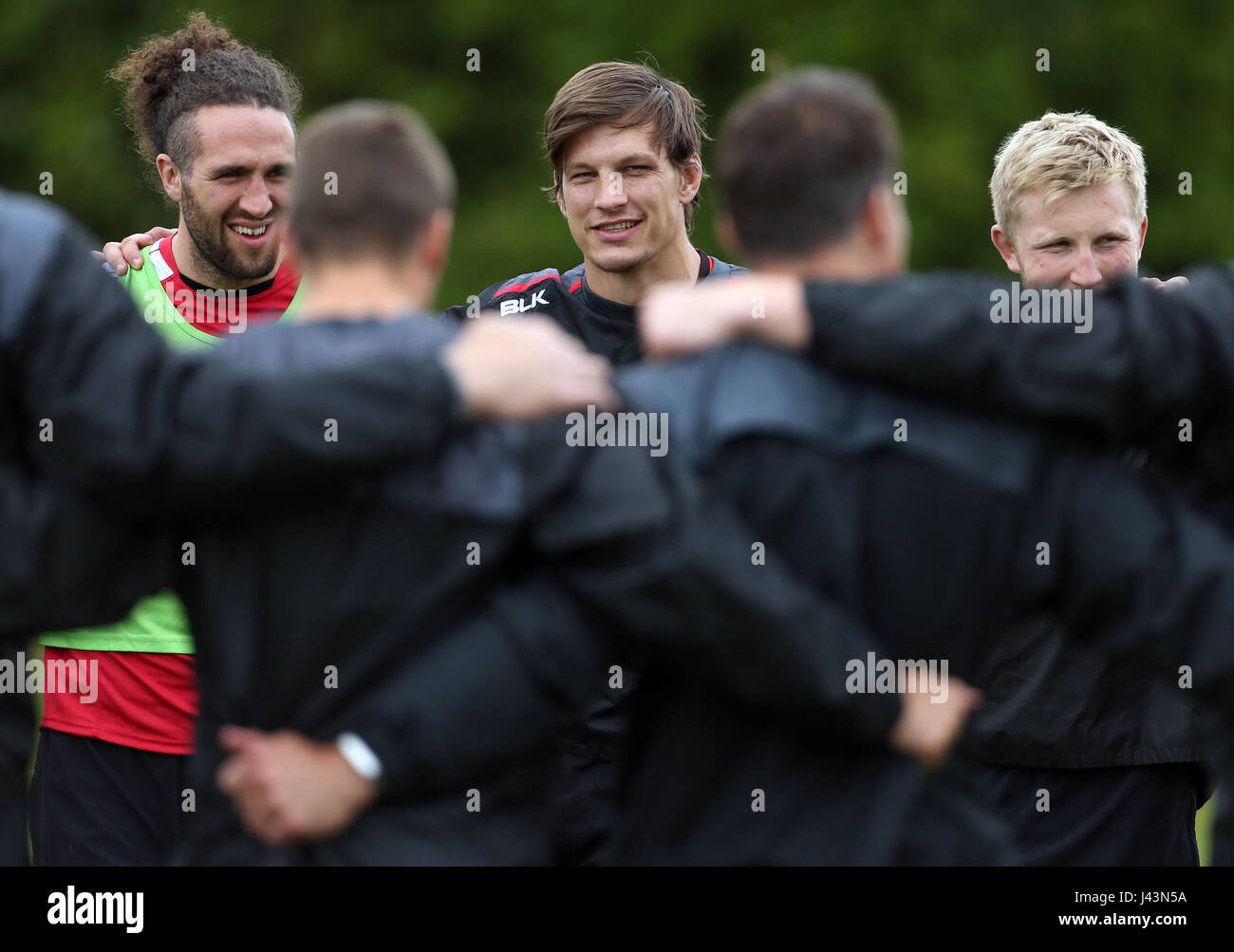 Saracens' (from left to right) Mike Ellery, Michael Rhodes and Jackson ...