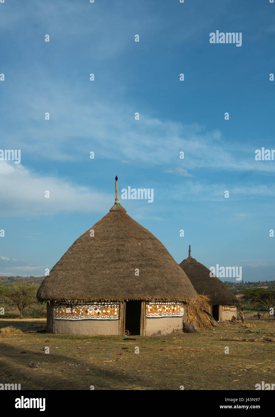 Painted house of alaba people, Kembata, Alaba Kuito, Ethiopia Stock ...