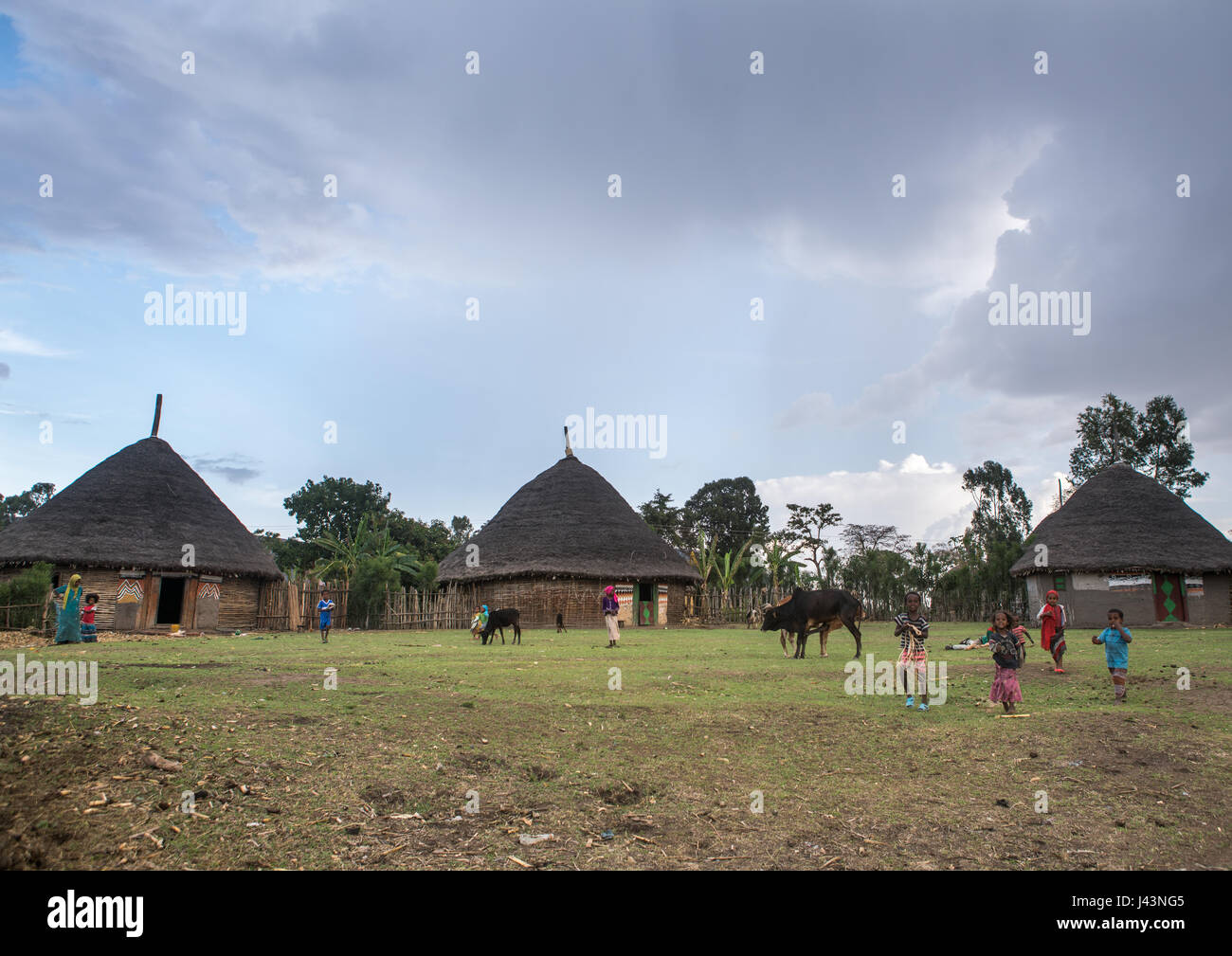 Painted houses of alaba people, Kembata, Alaba Kuito, Ethiopia Stock ...