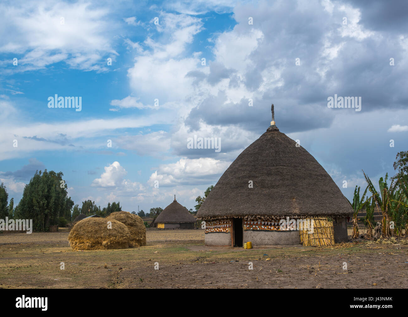 Painted house of alaba people, Kembata, Alaba Kuito, Ethiopia Stock ...