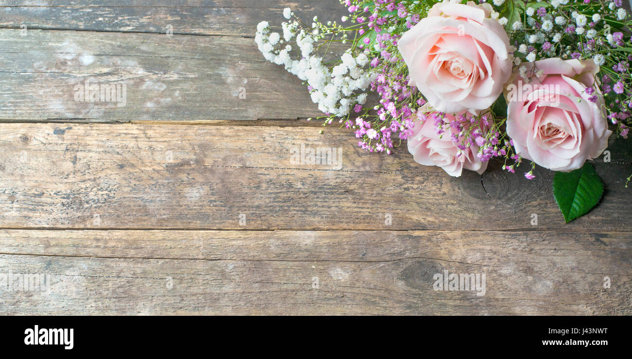 vintage romantic flower header Stock Photo - Alamy