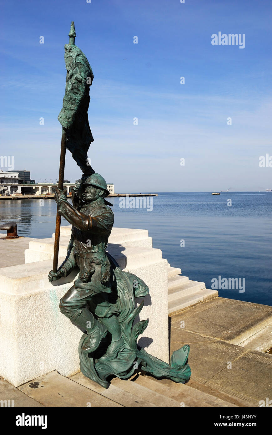 Trieste, Italy. The bronze statue dedicated to the bersaglieri who ...