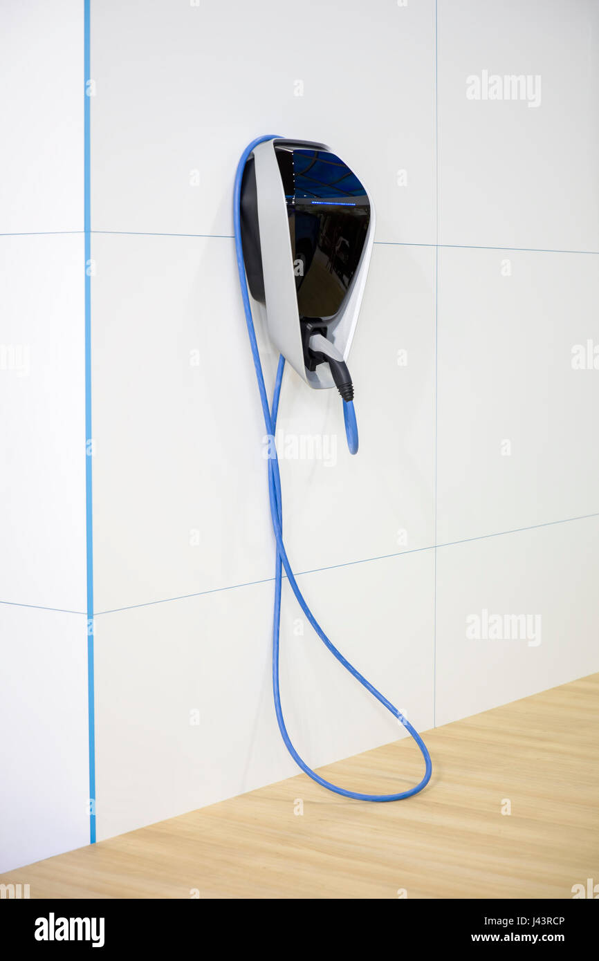 Closeup view of the electric car charger Stock Photo - Alamy