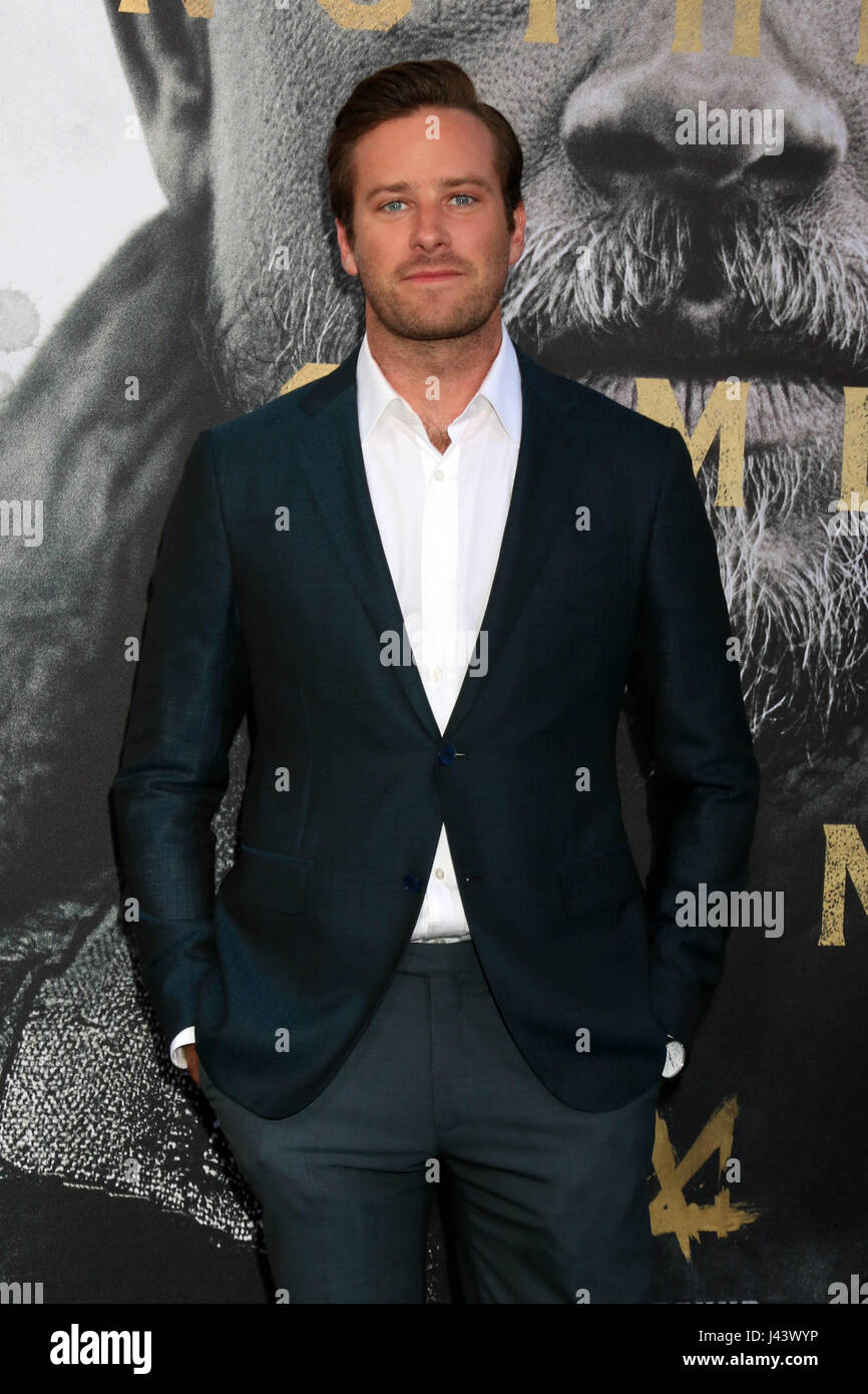 Hollywood, Ca. 8th May, 2017. Armie Hammer at the premiere Of Warner ...