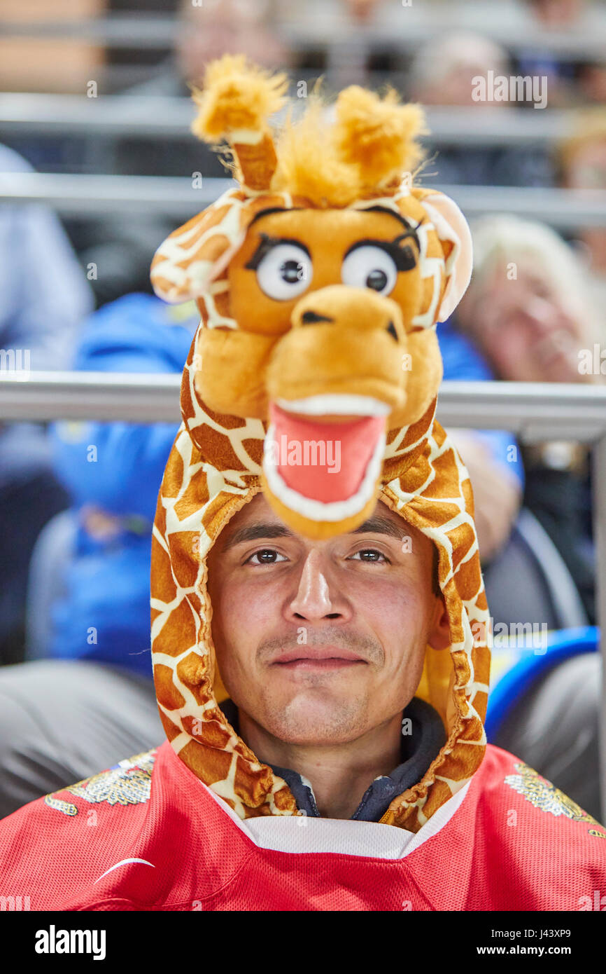 Russian hockey fans, supporters, spectators, spectator, jacket, cowl ...