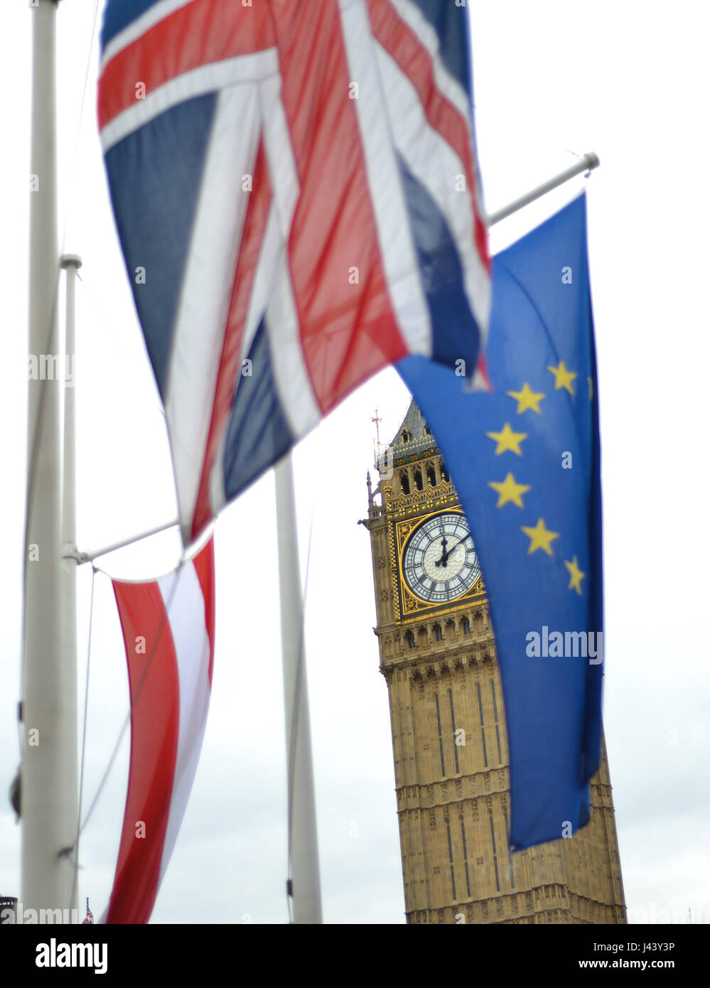 Parliament Square, London, UK. 9th May, 2017. European national flags ...