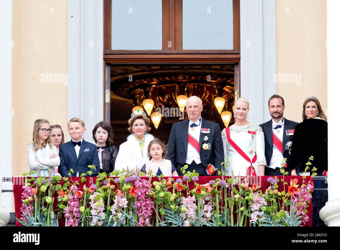 Oslo, Norway. 09th May, 2017. King Harald, Queen Sonja, Crown Prince ...