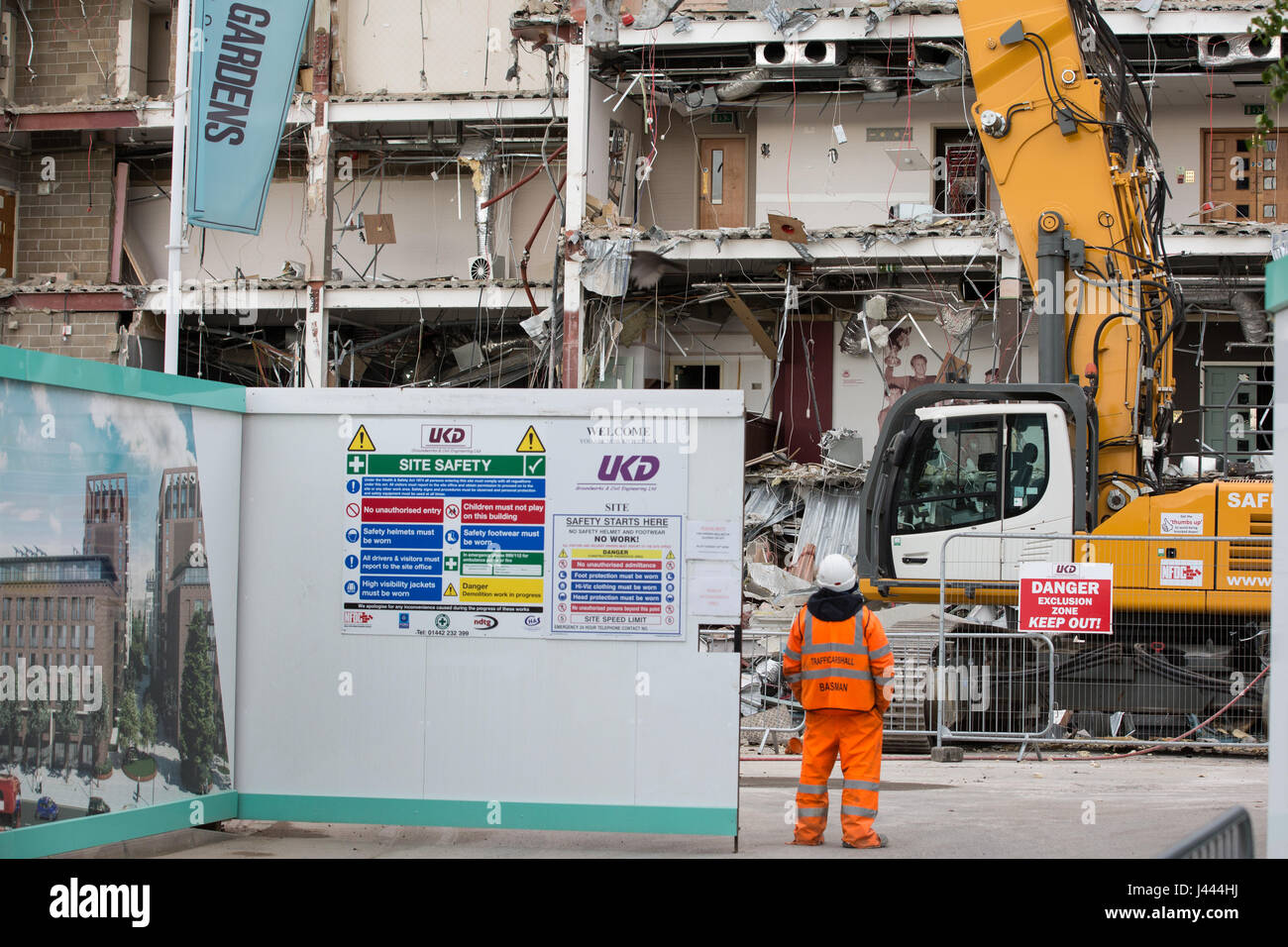 London, UK. 9th May, 2017. Demolition of the West Stand continues at ...