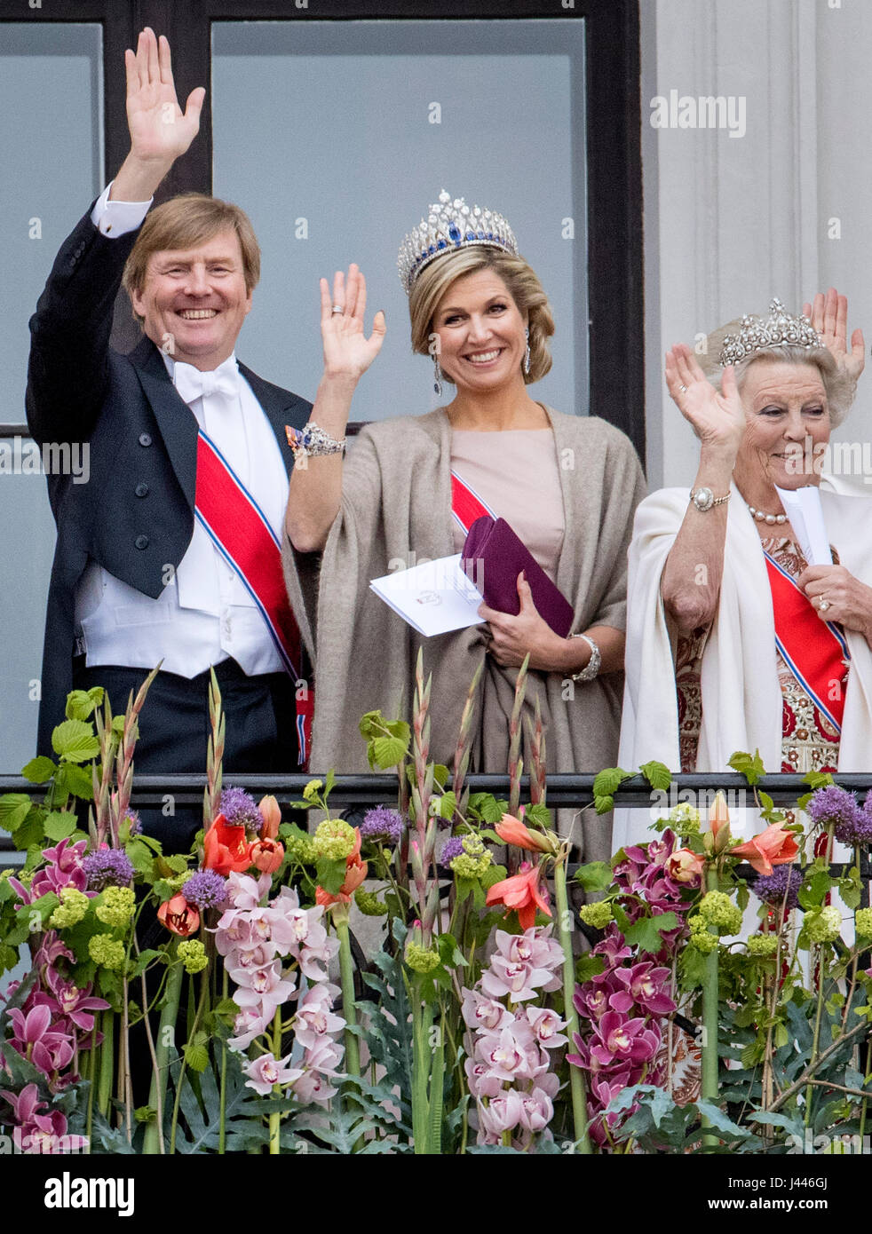 Oslo, Norway. 9th May, 2017. King Willem-Alexander and Queen Maxima, Princess Beatrix and ...