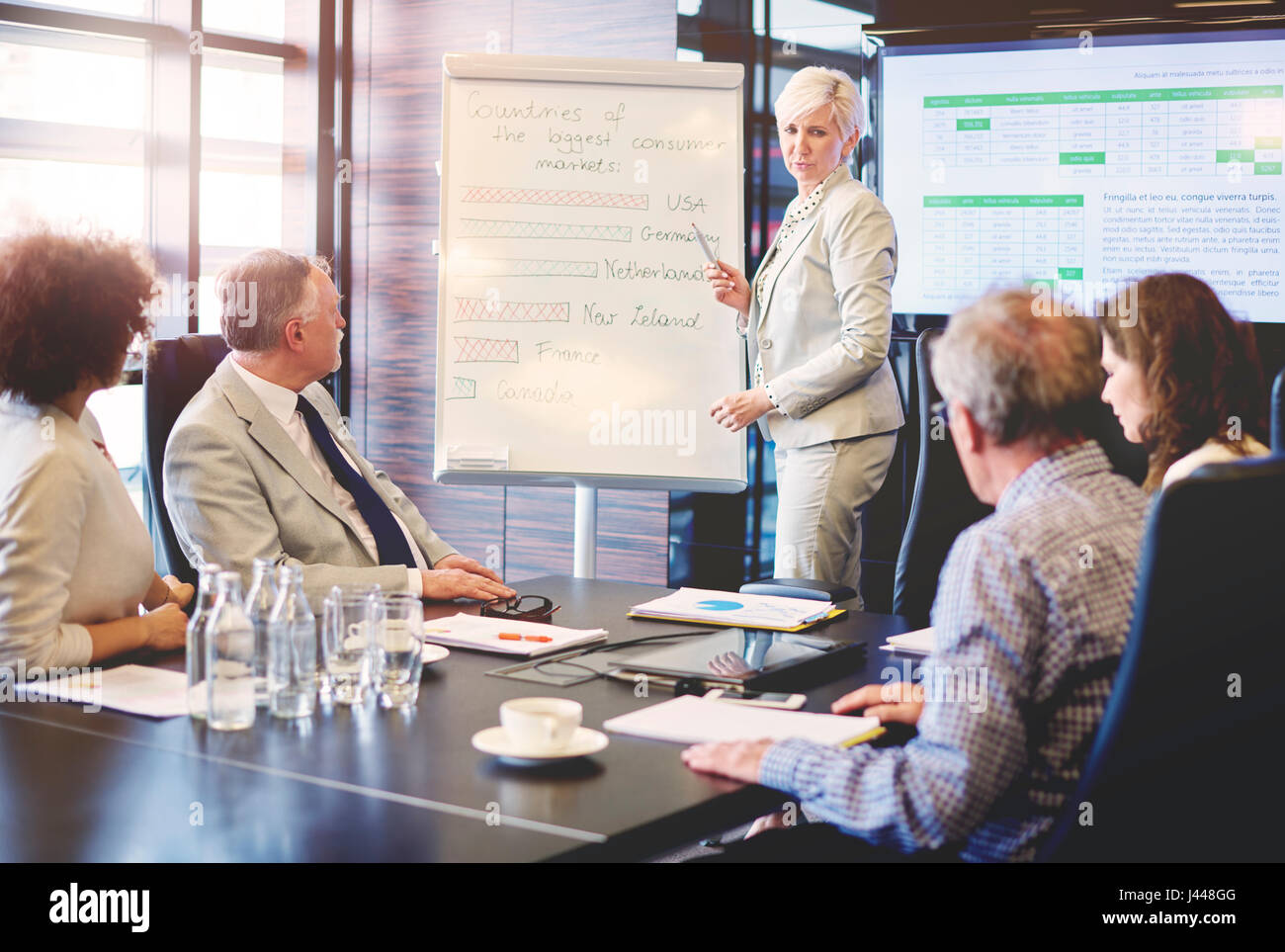 Top view of business presentation Stock Photo - Alamy