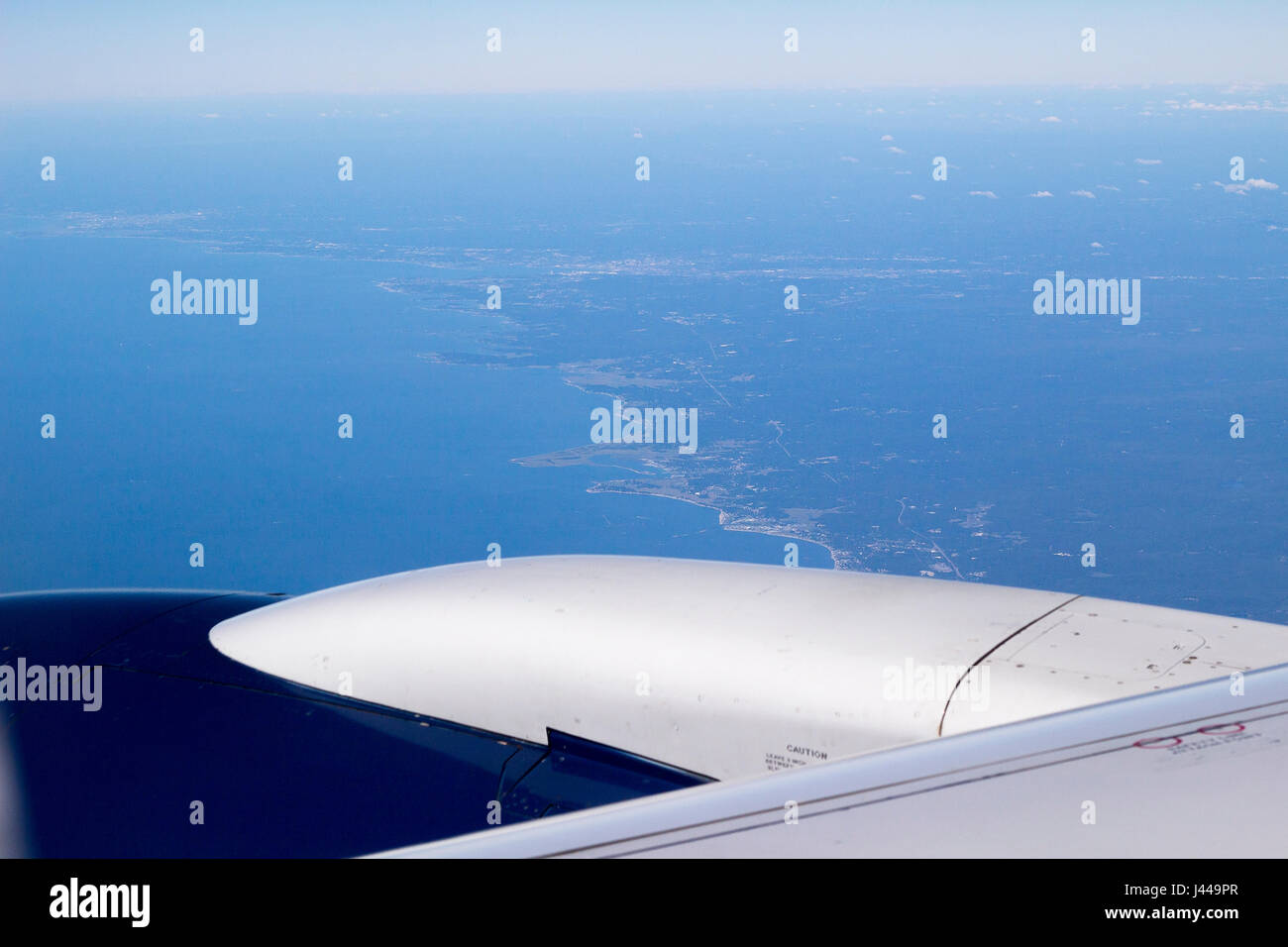Peeking out the window over New York Stock Photo - Alamy