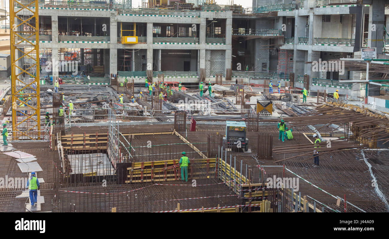 Modern building constraction site works Stock Photo - Alamy
