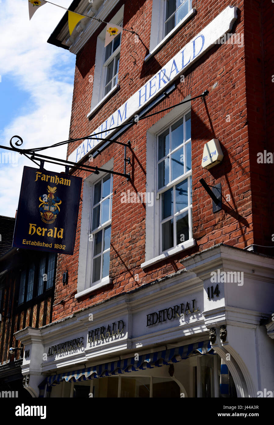 Facade of Farnham Herald newspaper offices, West Street, Farnham ...