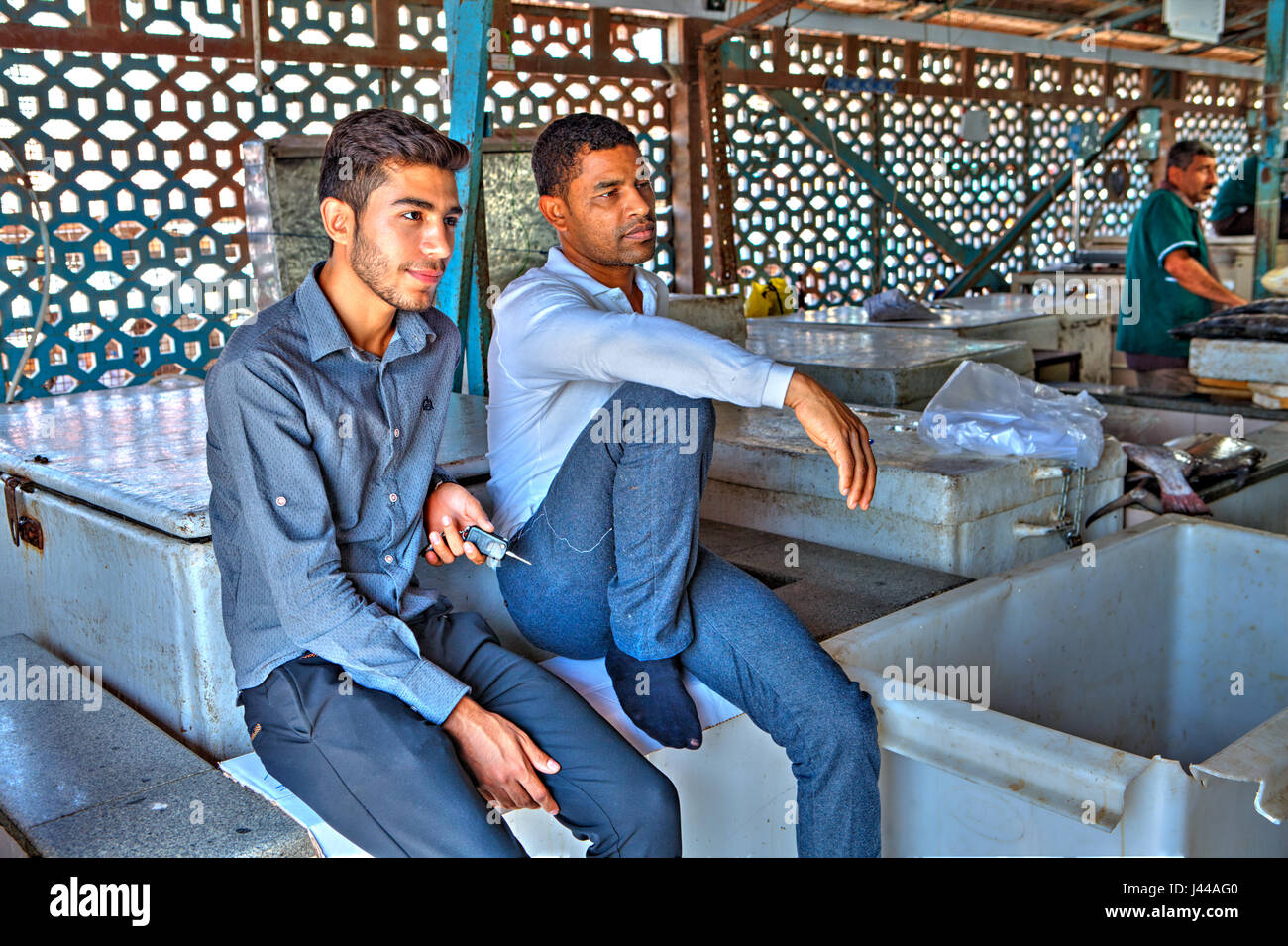 Bandar Abbas, Hormozgan Province, Iran - 16 april, 2017: Two Iranian ...