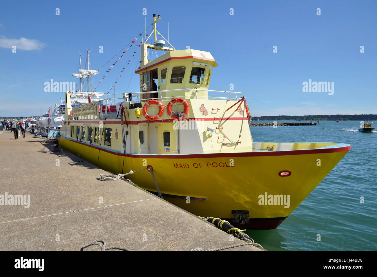The Maid of Poole ferry on the Quayside in Poole Harbour, Dorset. The ...