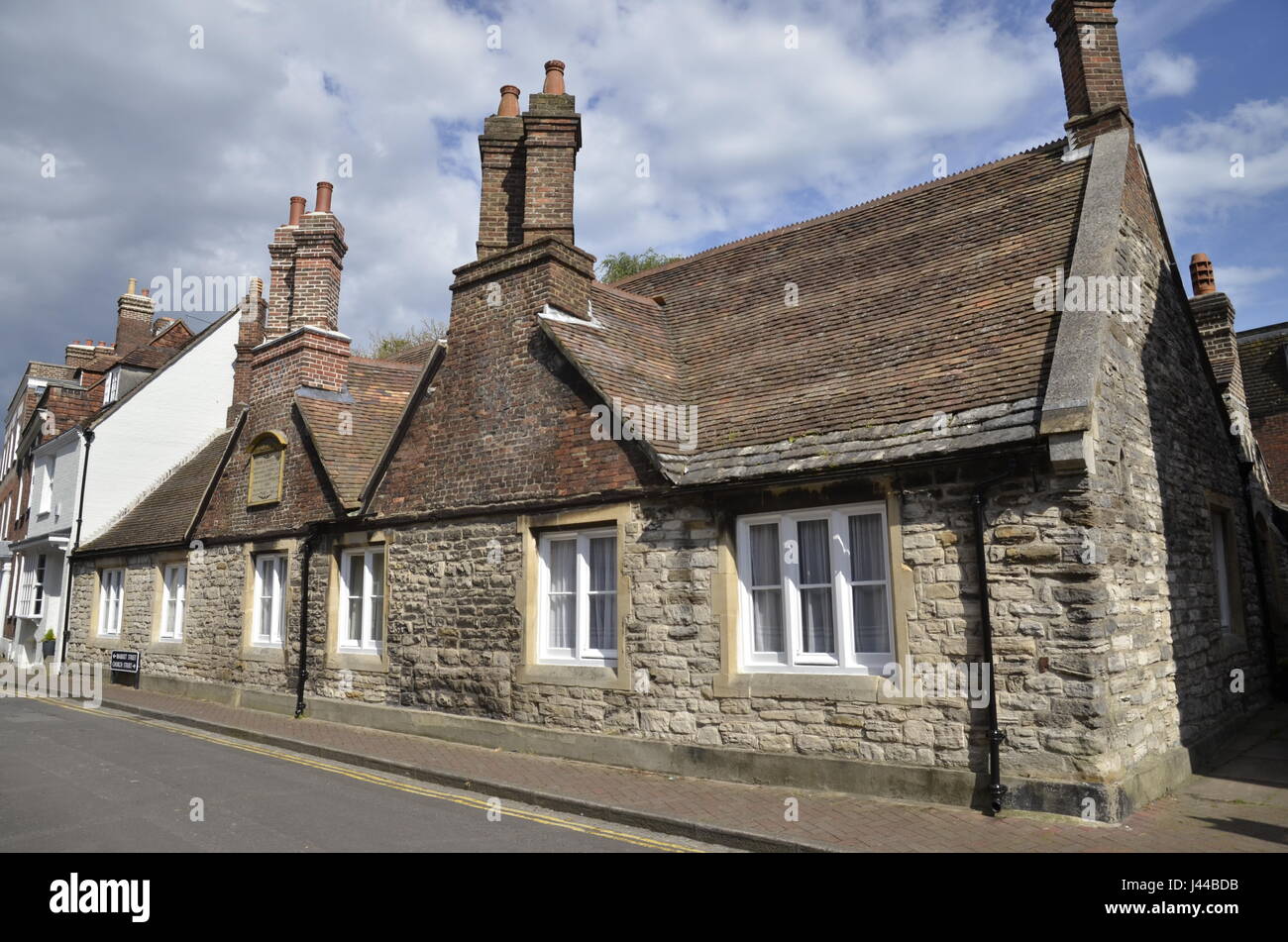 Almshouses in Poole Old Town owned by the St. George's Guild and built ...