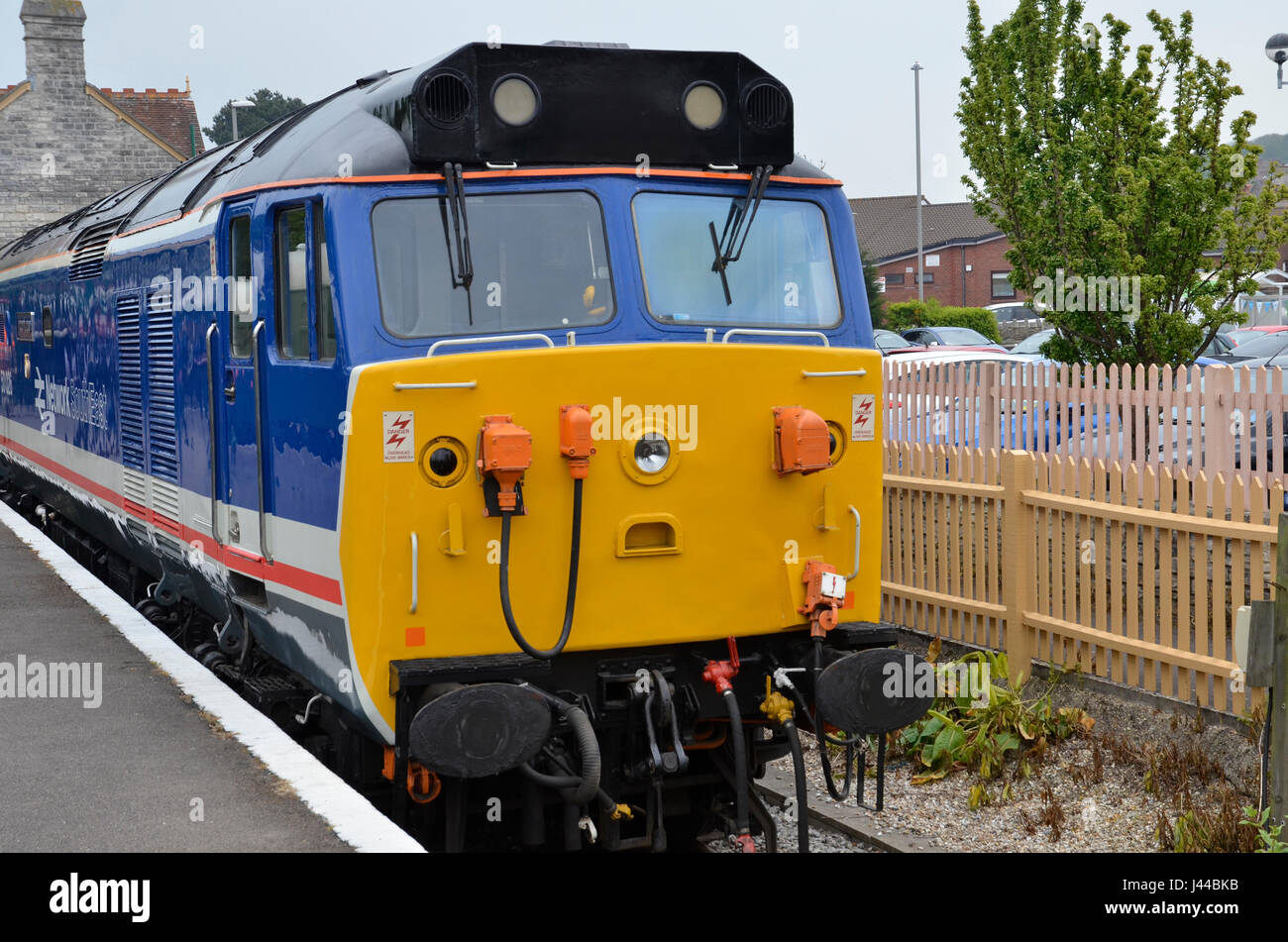 British Rail Class 50 Diesel Engine D426 Indomitable at Swanage Station ...