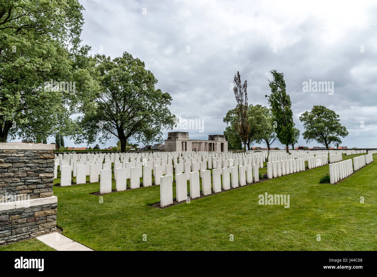 The military cemetery of Messines in Flanders on the Belgium Salient ...