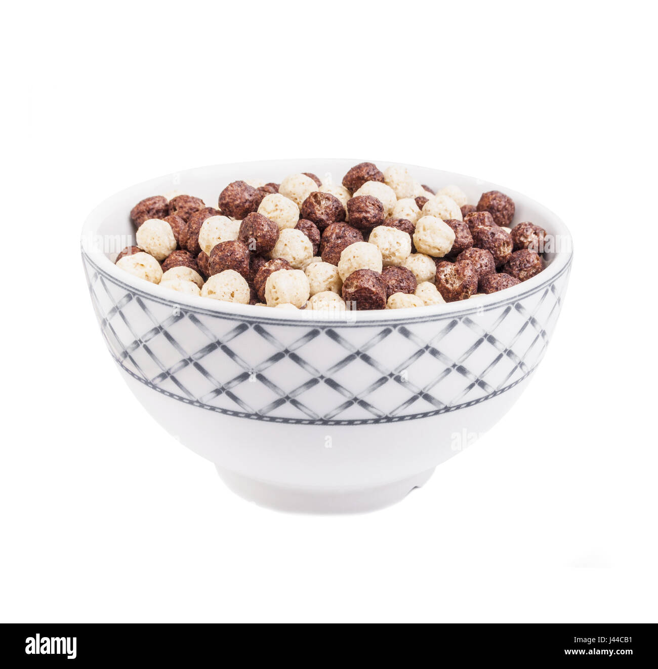 Bowl with corn balls isolated on white background. Cereals Stock Photo ...