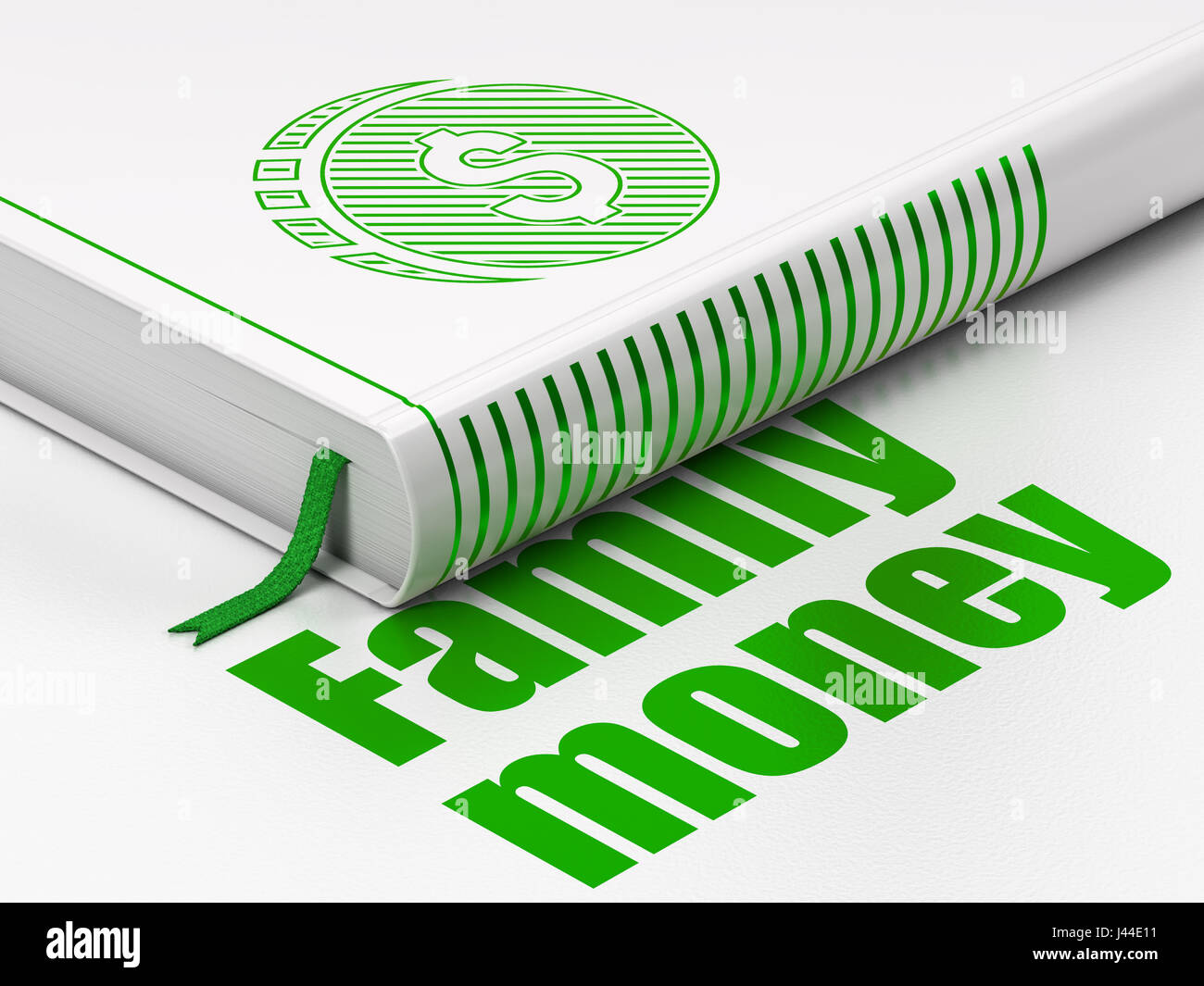 Currency concept: book Dollar Coin, Family Money on white background ...