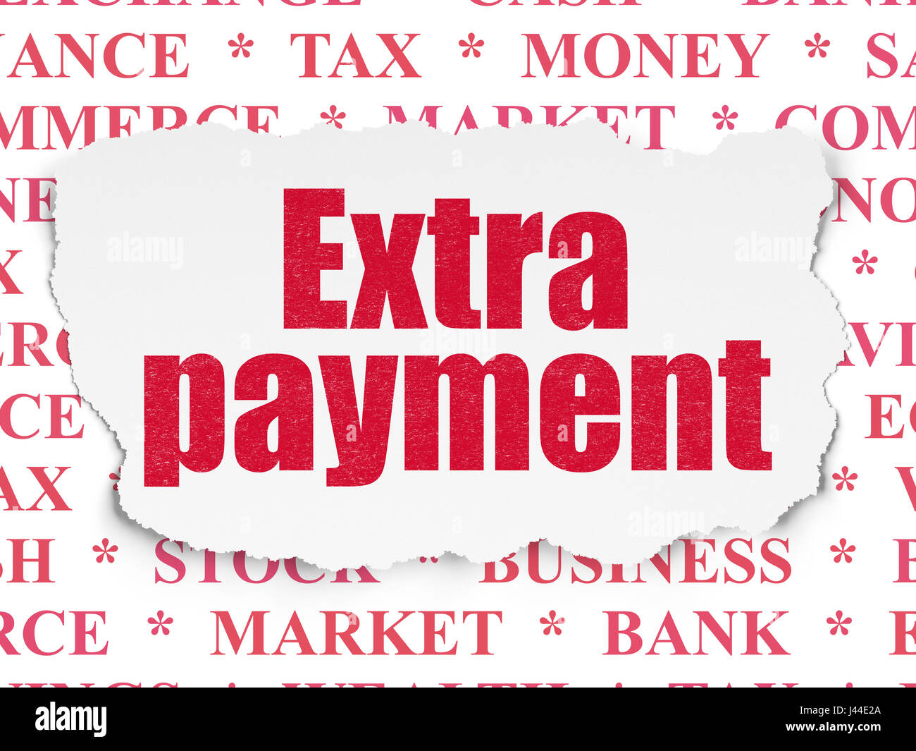 Banking concept: Extra Payment on Torn Paper background Stock Photo - Alamy