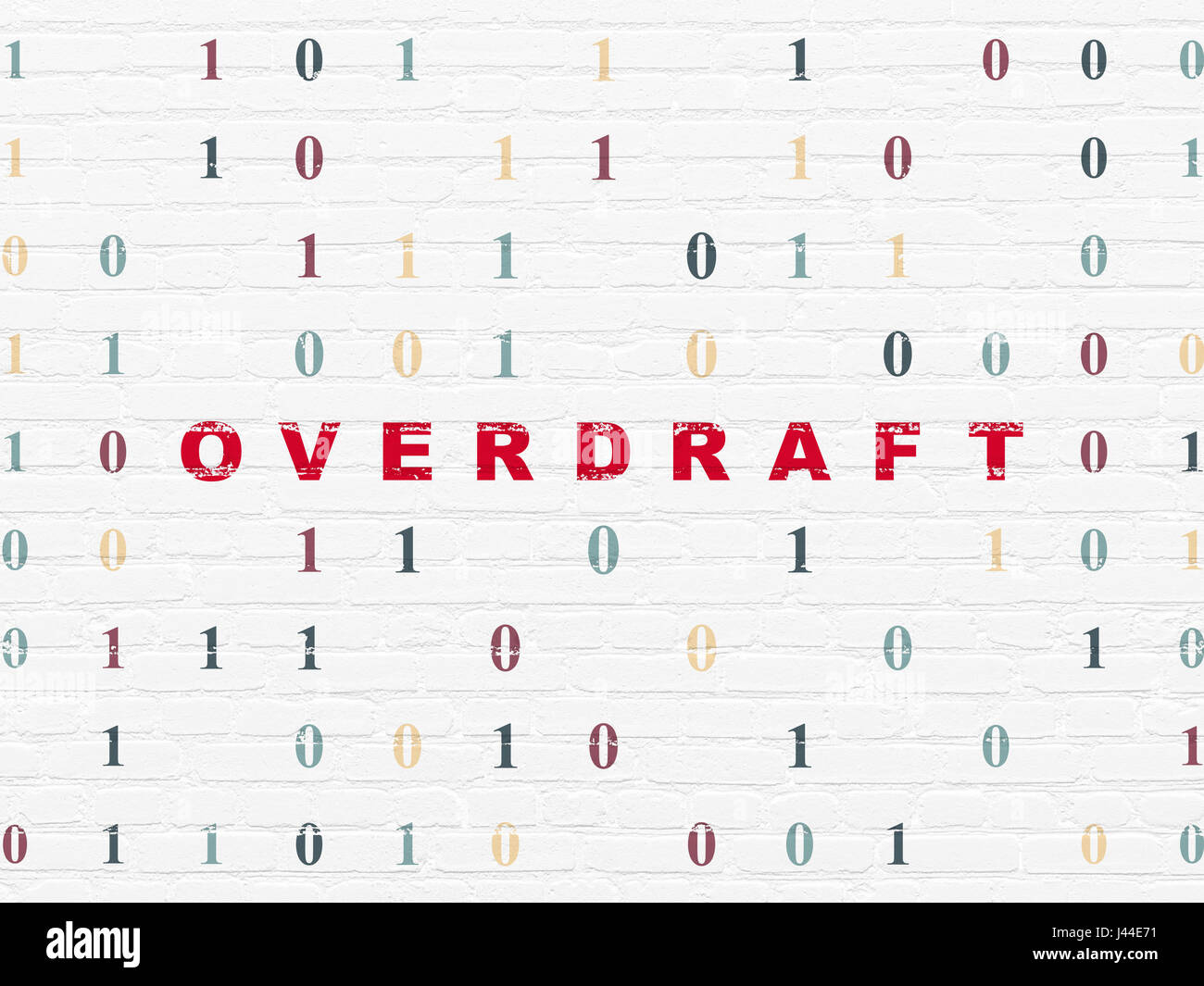 Finance concept: Overdraft on wall background Stock Photo - Alamy