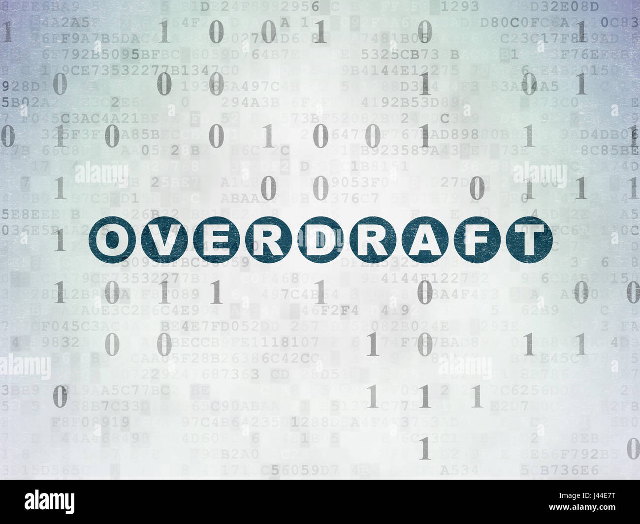 Finance concept: Overdraft on Digital Data Paper background Stock Photo ...