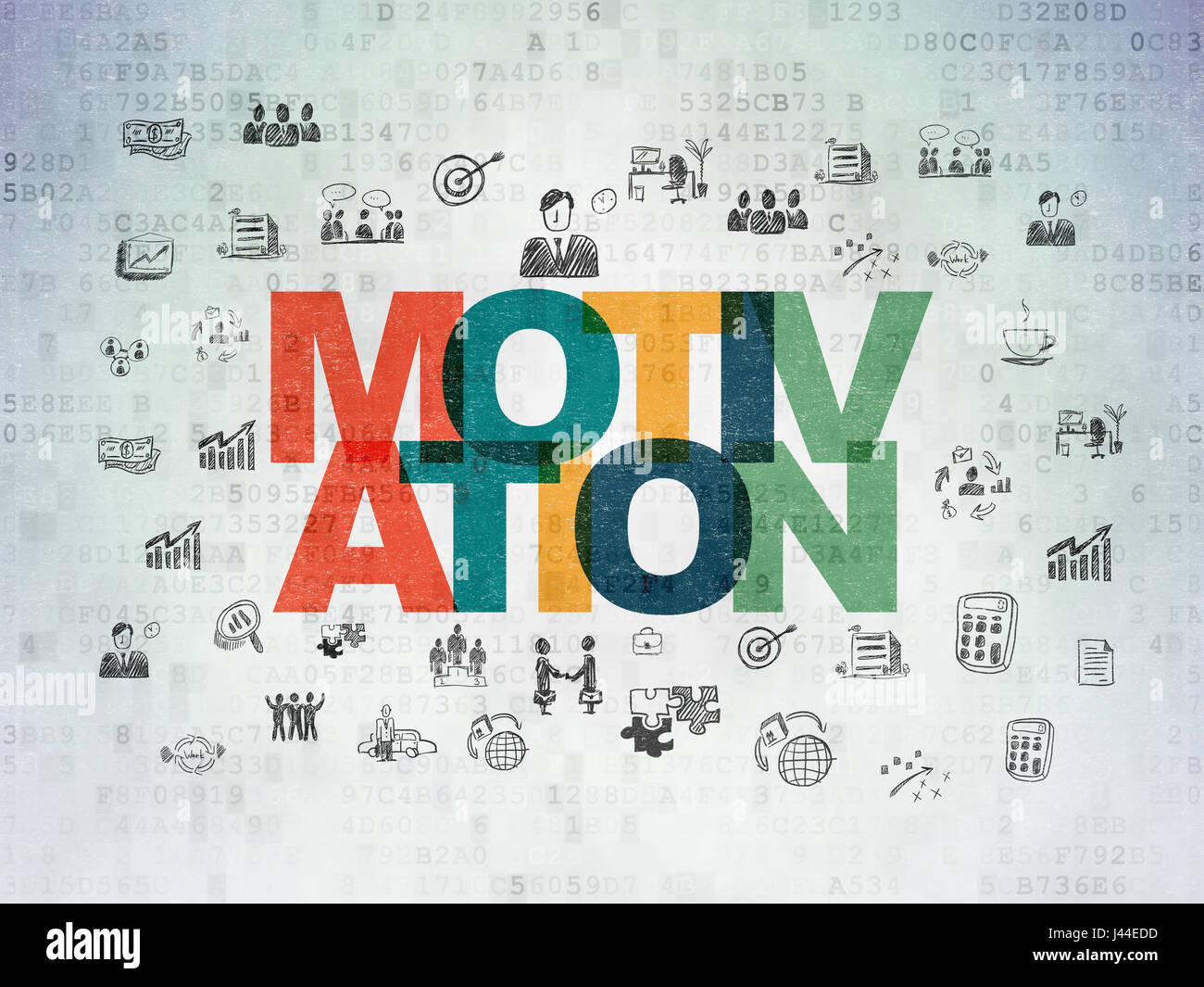 Finance concept: Motivation on Digital Data Paper background Stock ...