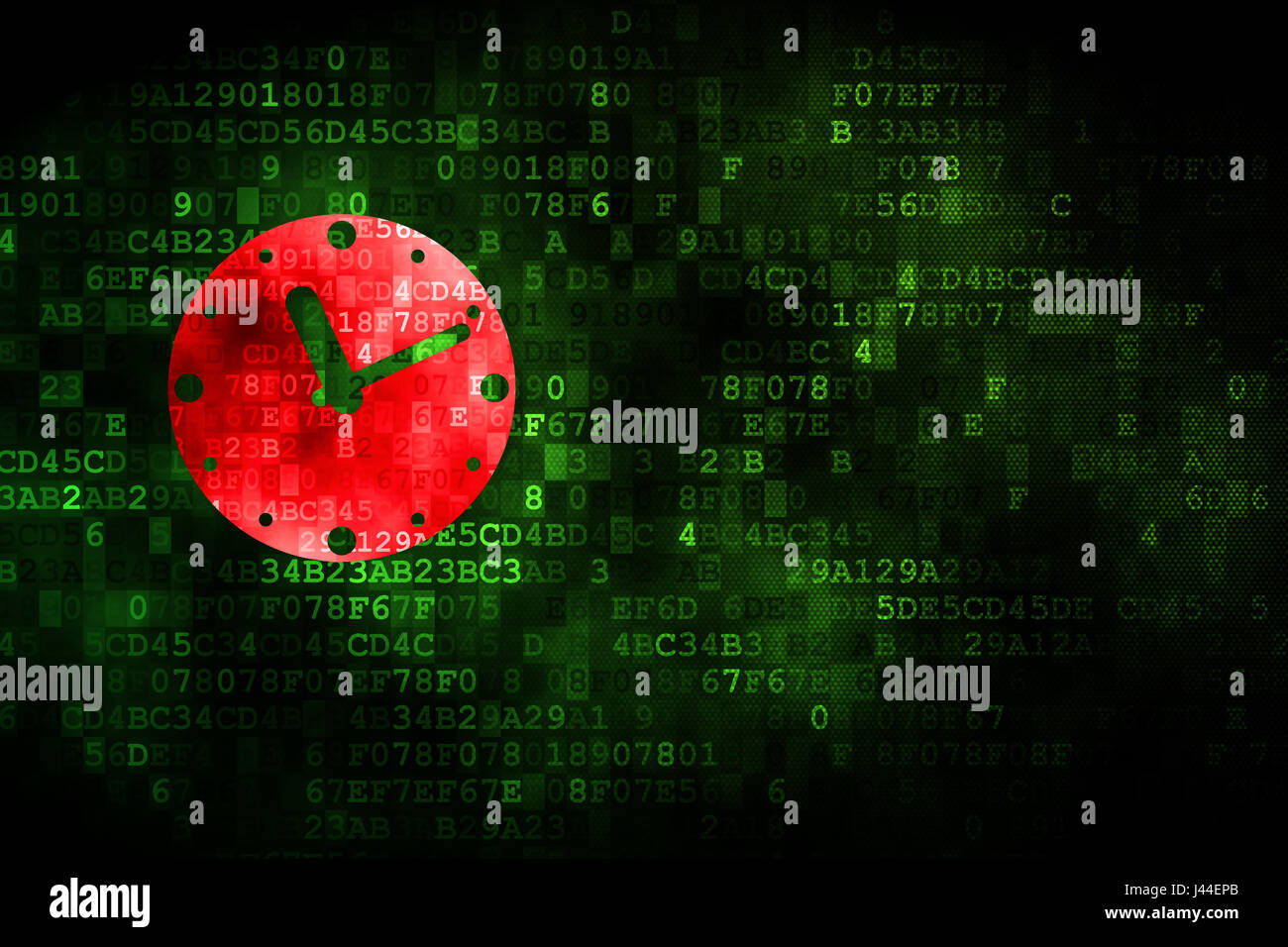 Time concept: Clock on digital background Stock Photo - Alamy