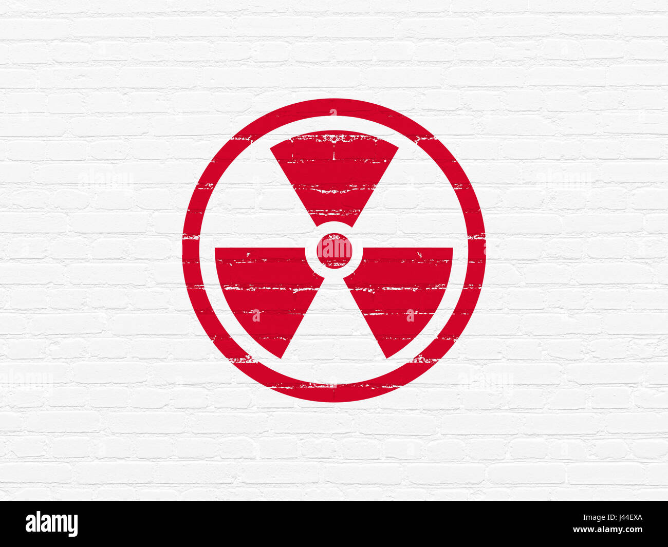 Science concept: Radiation on wall background Stock Photo - Alamy