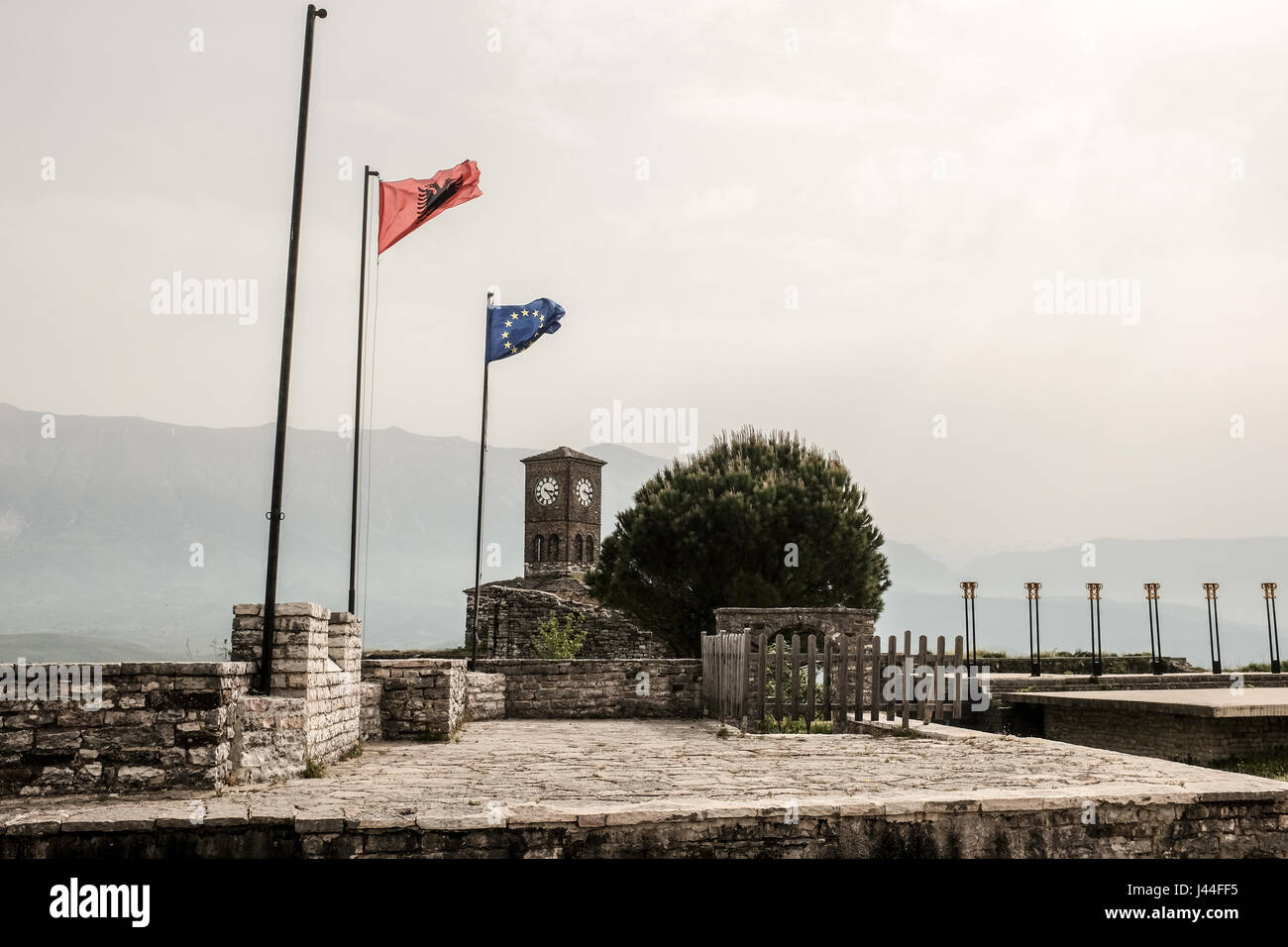 Views of the Gjirokaster Castle, a fortress in Gjirokastër, a city ...