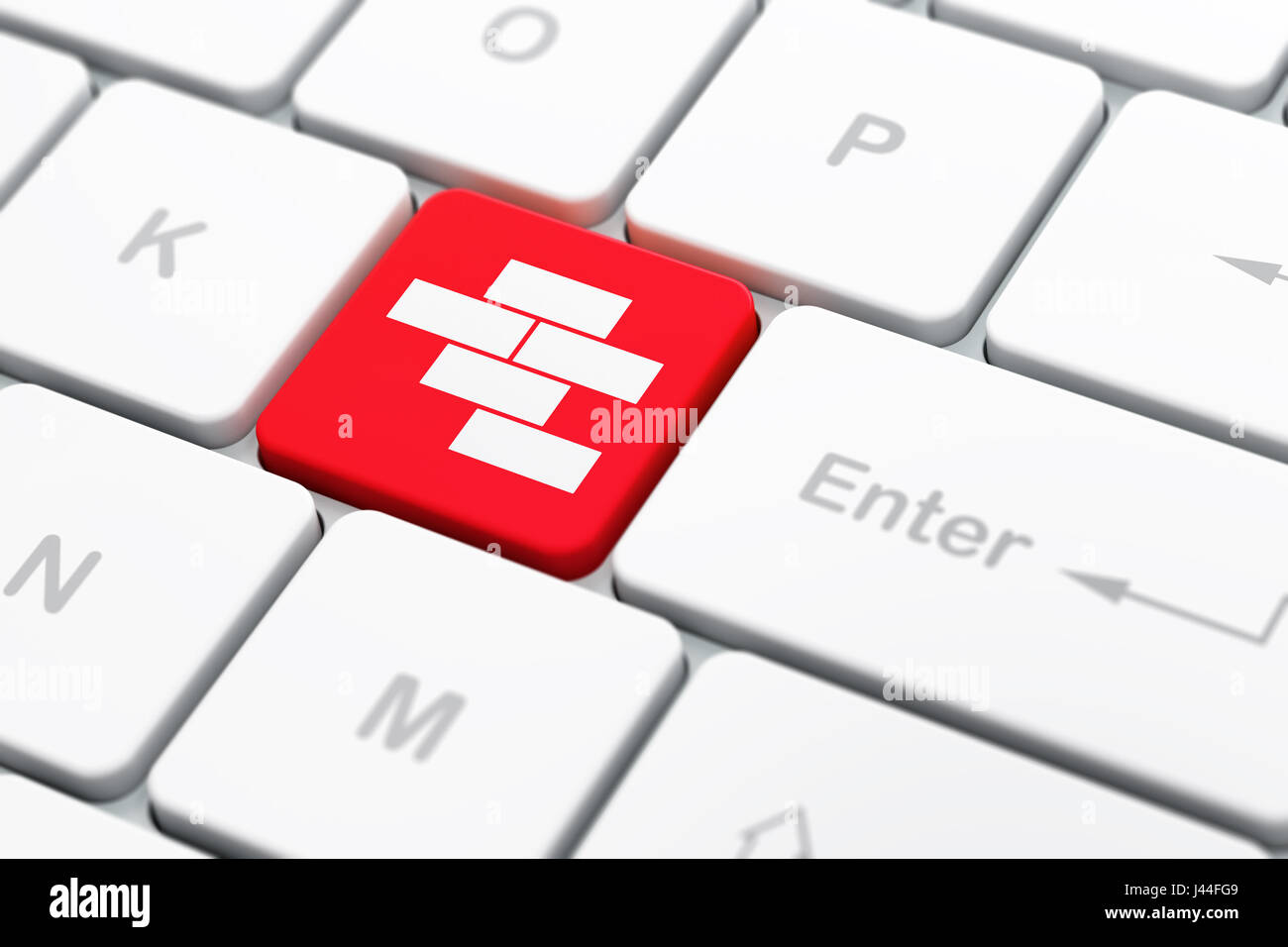 Constructing concept: Bricks on computer keyboard background Stock Photo - Alamy